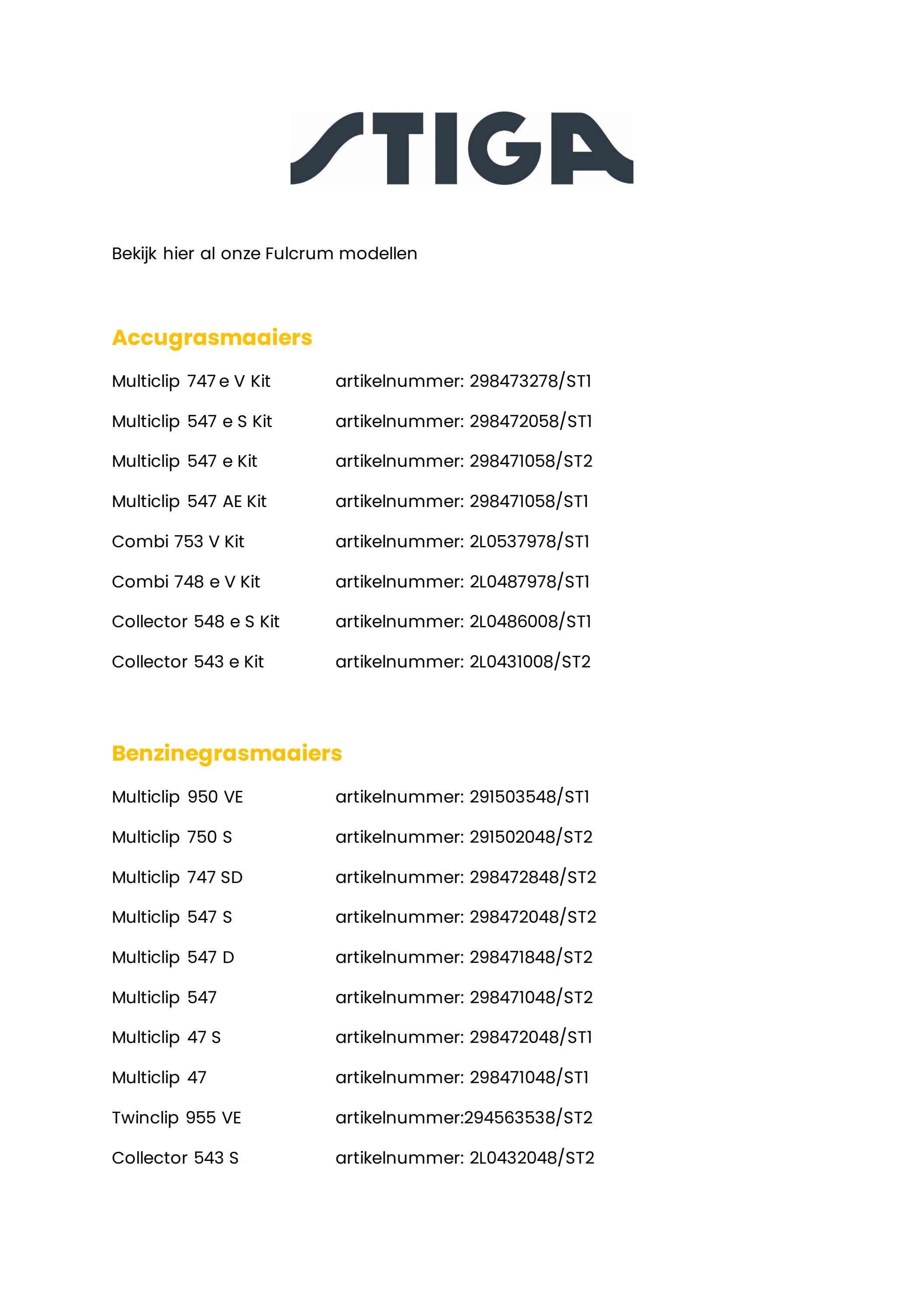 Fulcrum models of BNL by STIGA - Issuu