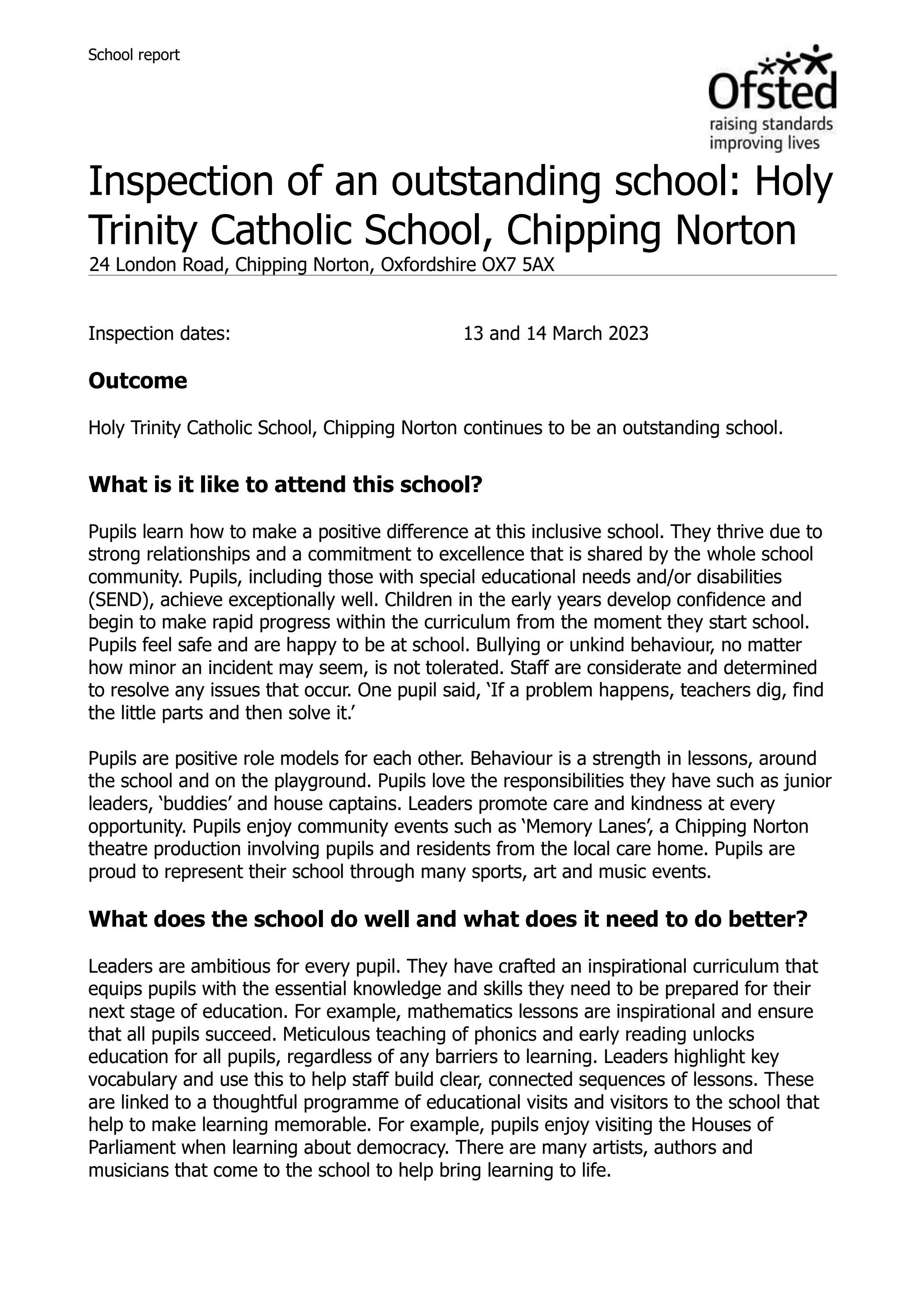 Ofsted Report March 2023 by Schudio - Issuu