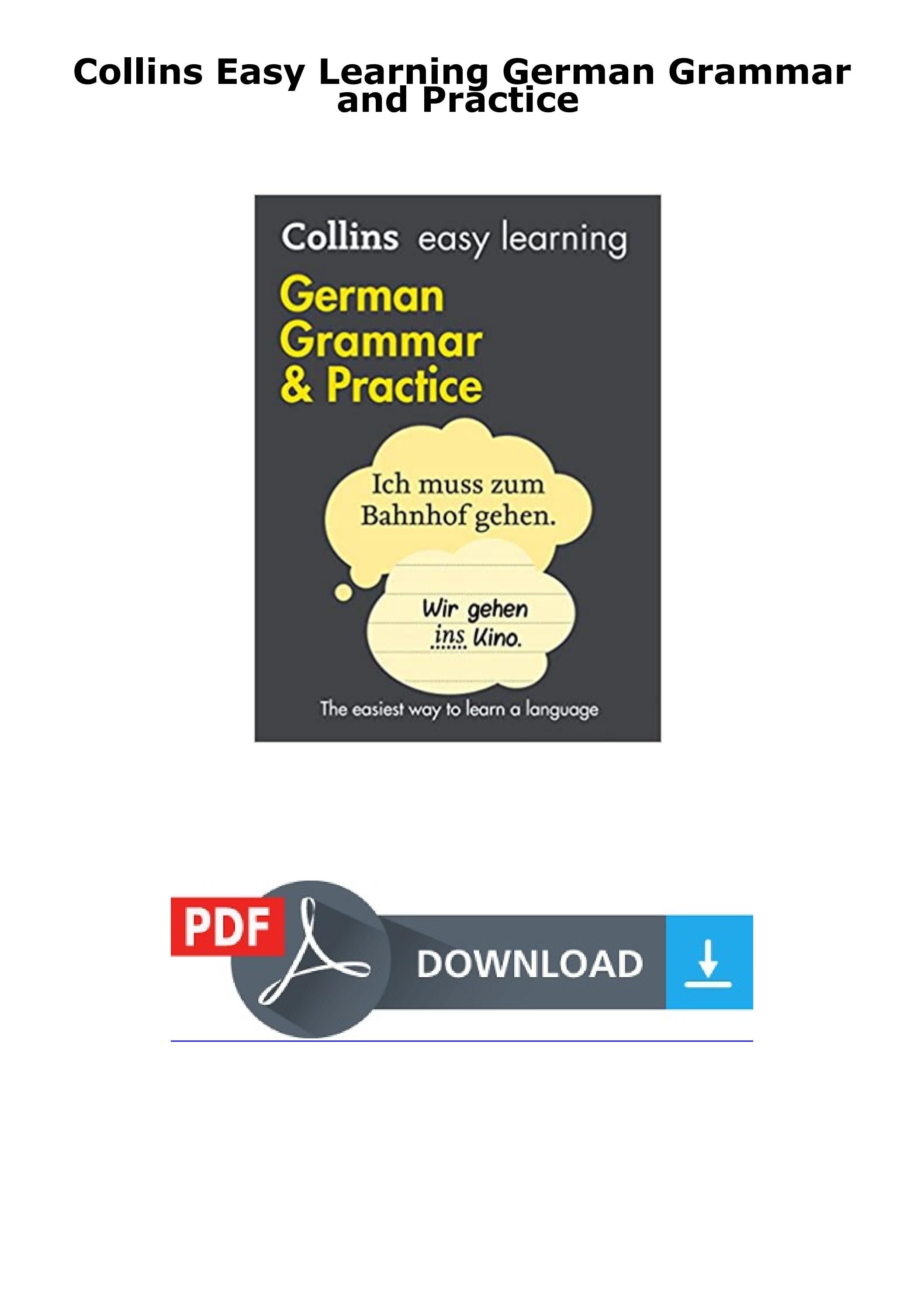 EPUB DOWNLOAD Collins Easy Learning German Grammar and Practice 2001067 ...