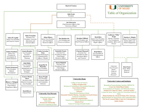 University of Miami Organizational Chart by University of Miami - Issuu