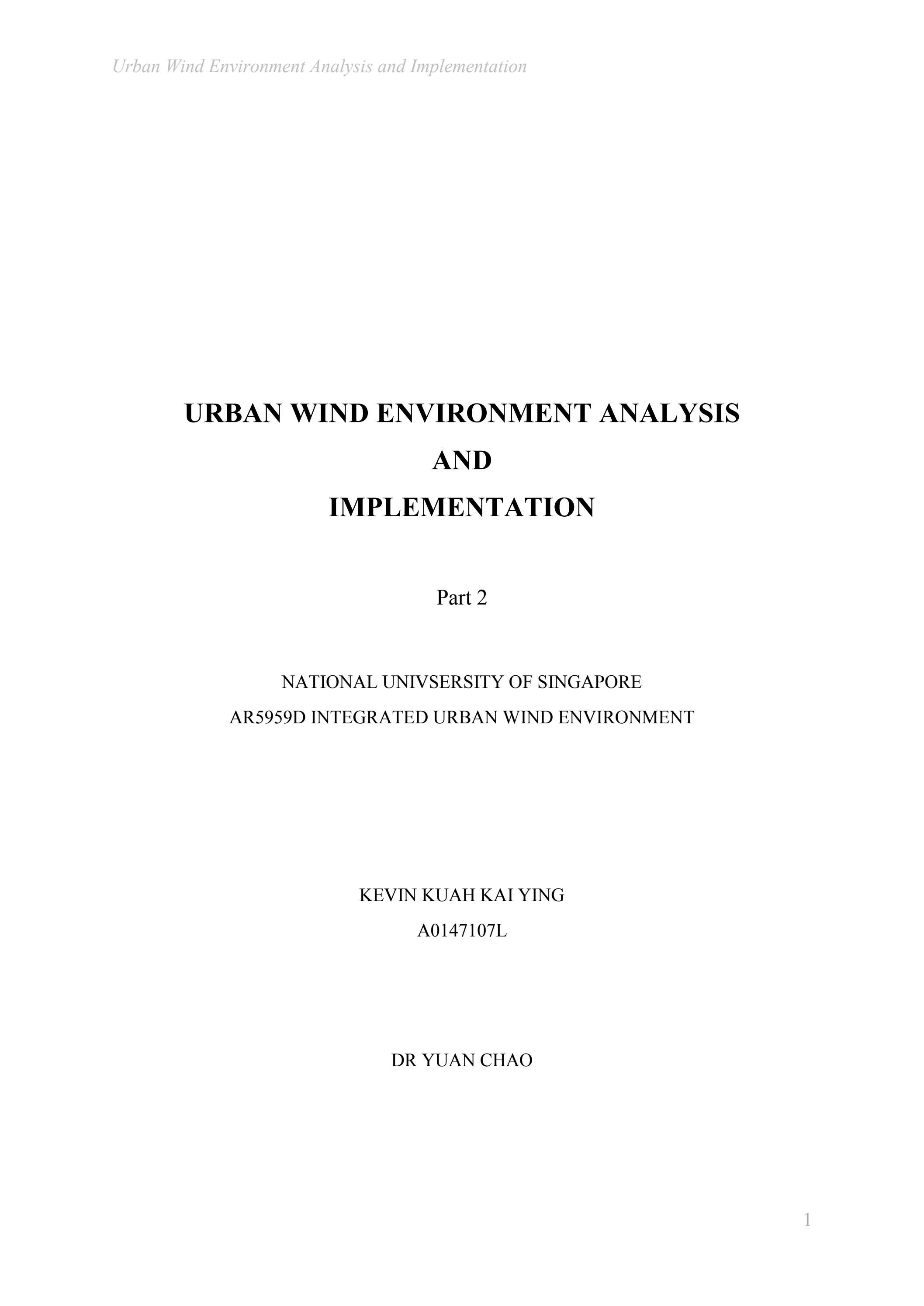 ARCH5959D INTEGRATED URBAN WIND ENVIRONMENT: 1 URBAN WIND ENVIRONMENT ...