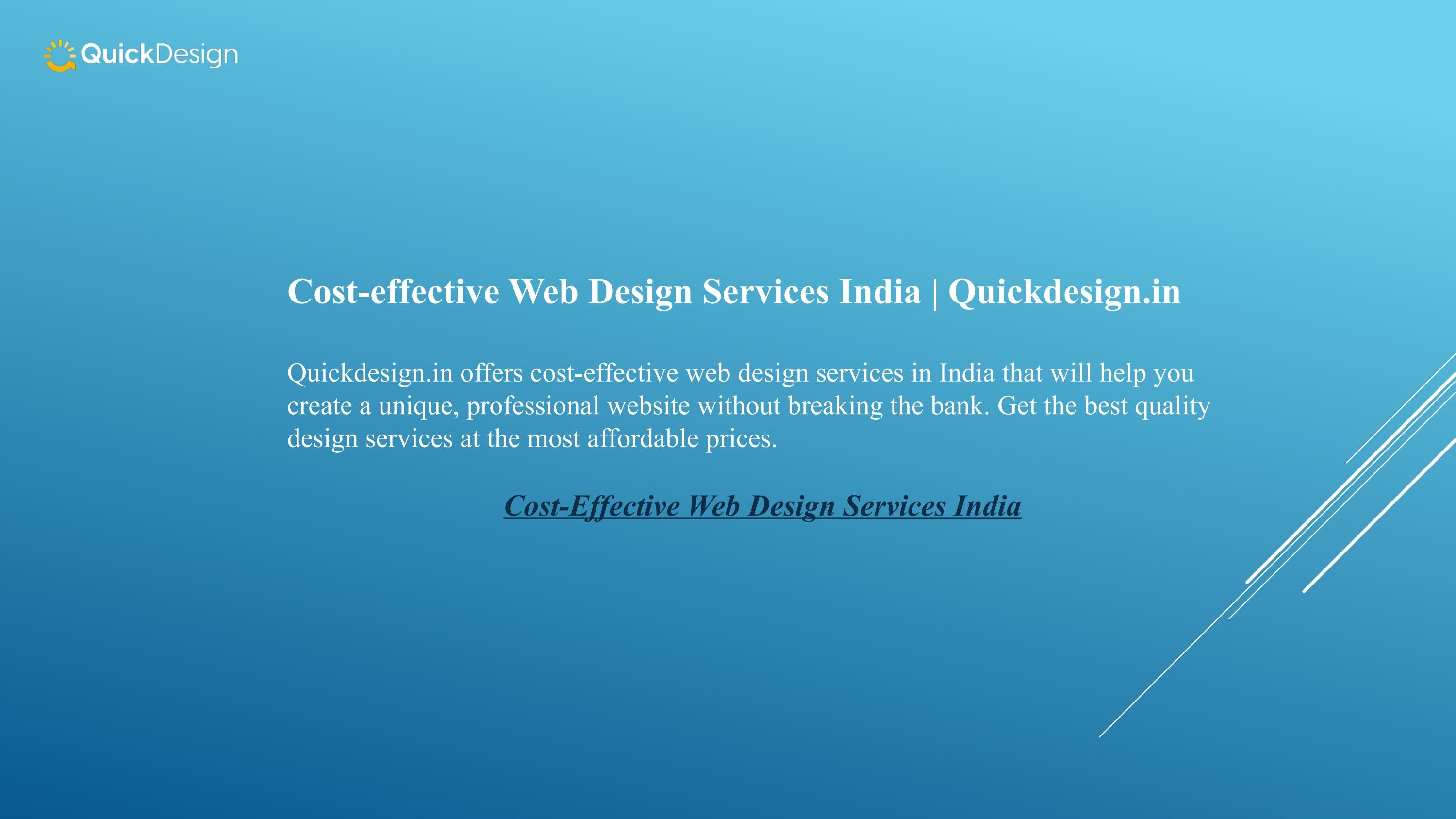 Cost-effective Web Design Services India | Quickdesign.in by Quick Design - Issuu