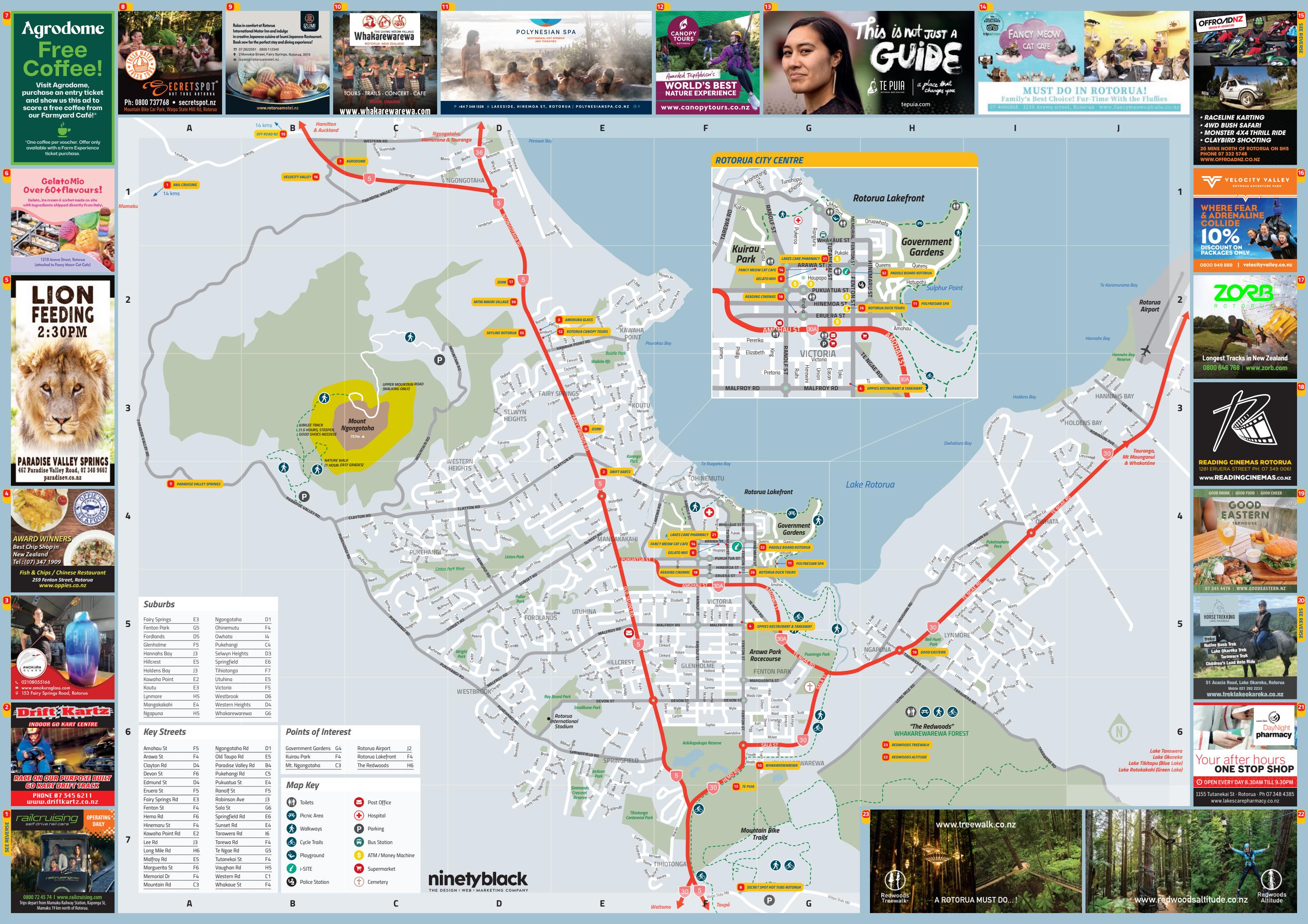 Rotorua Visitor Map 2023 by ninetyblack - Issuu