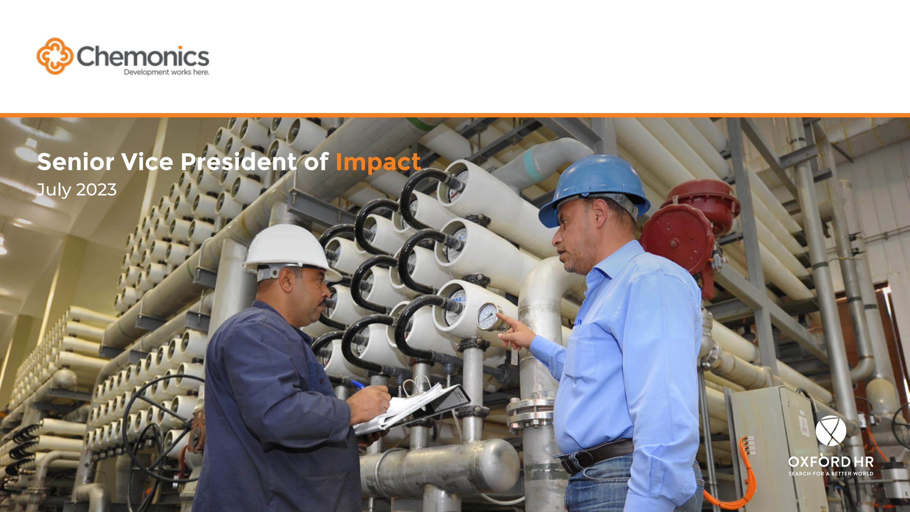 Chemonics – Senior Vice President of Impact by Oxford HR - Issuu
