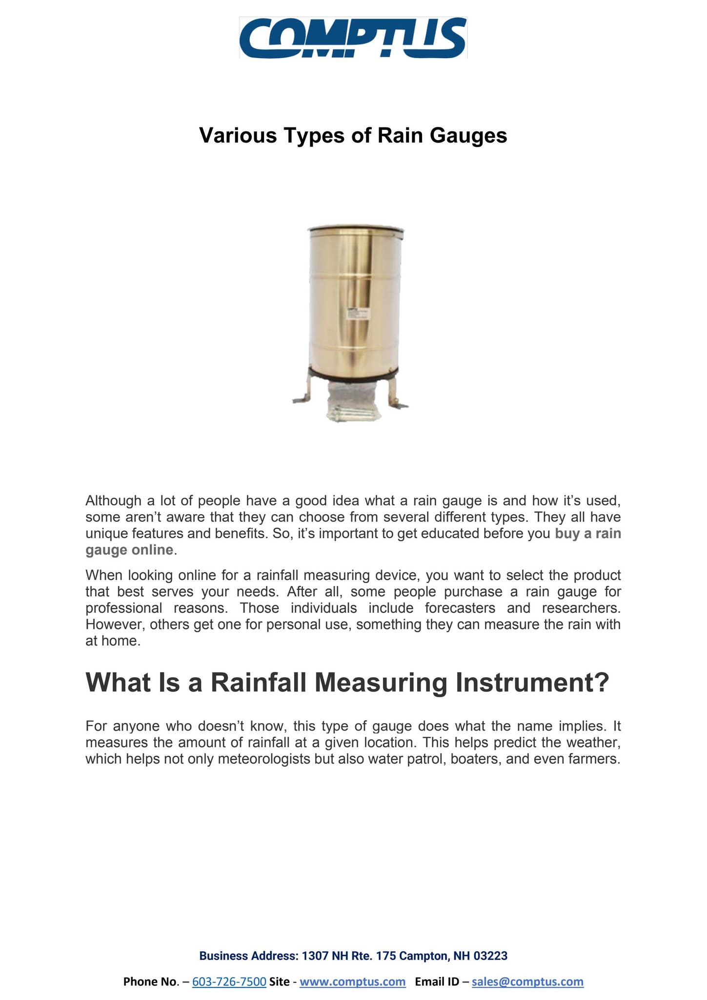 Various Types of Rain Gauges by adwardlee - Issuu