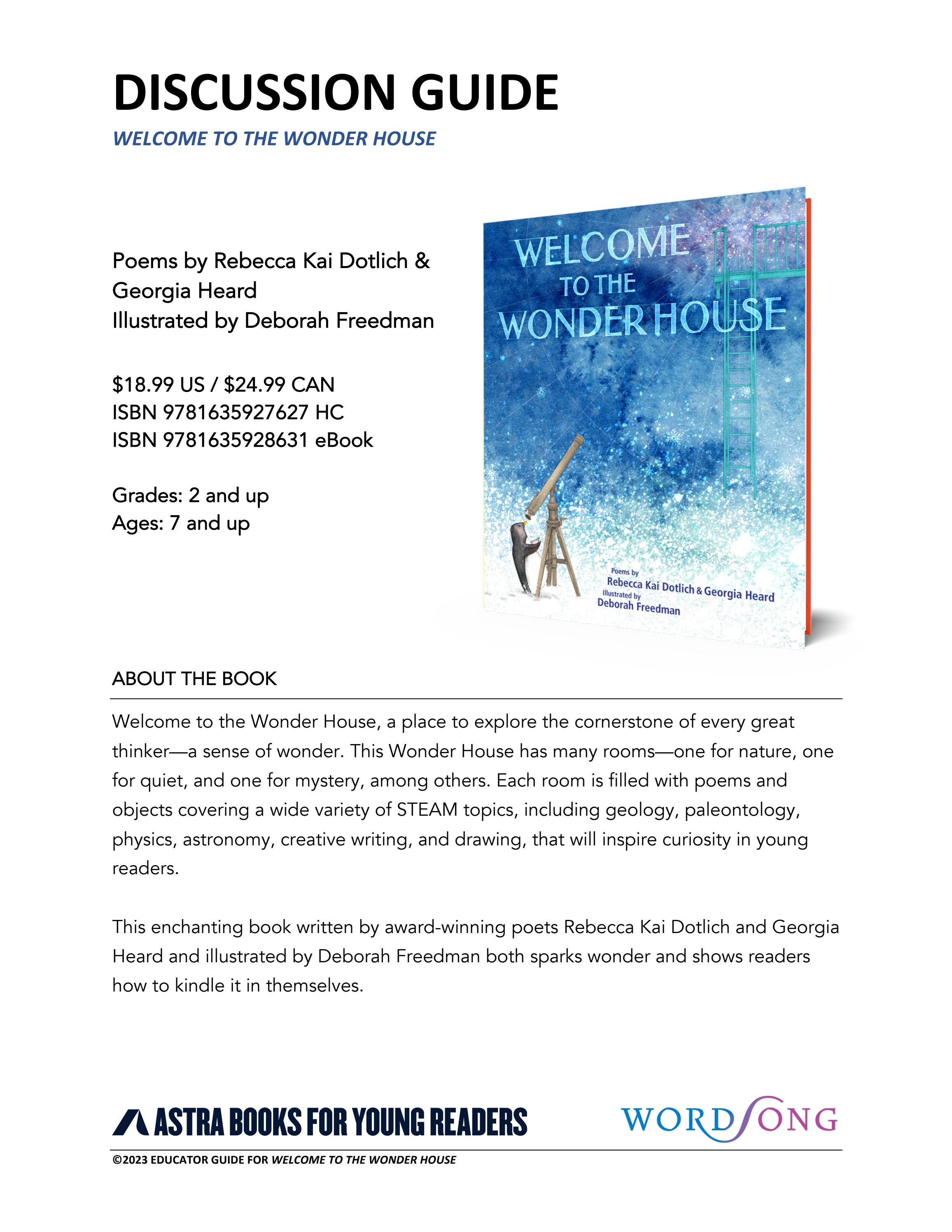 WELCOME TO THE WONDER HOUSE Discussion Guide by Astra Publishing House ...