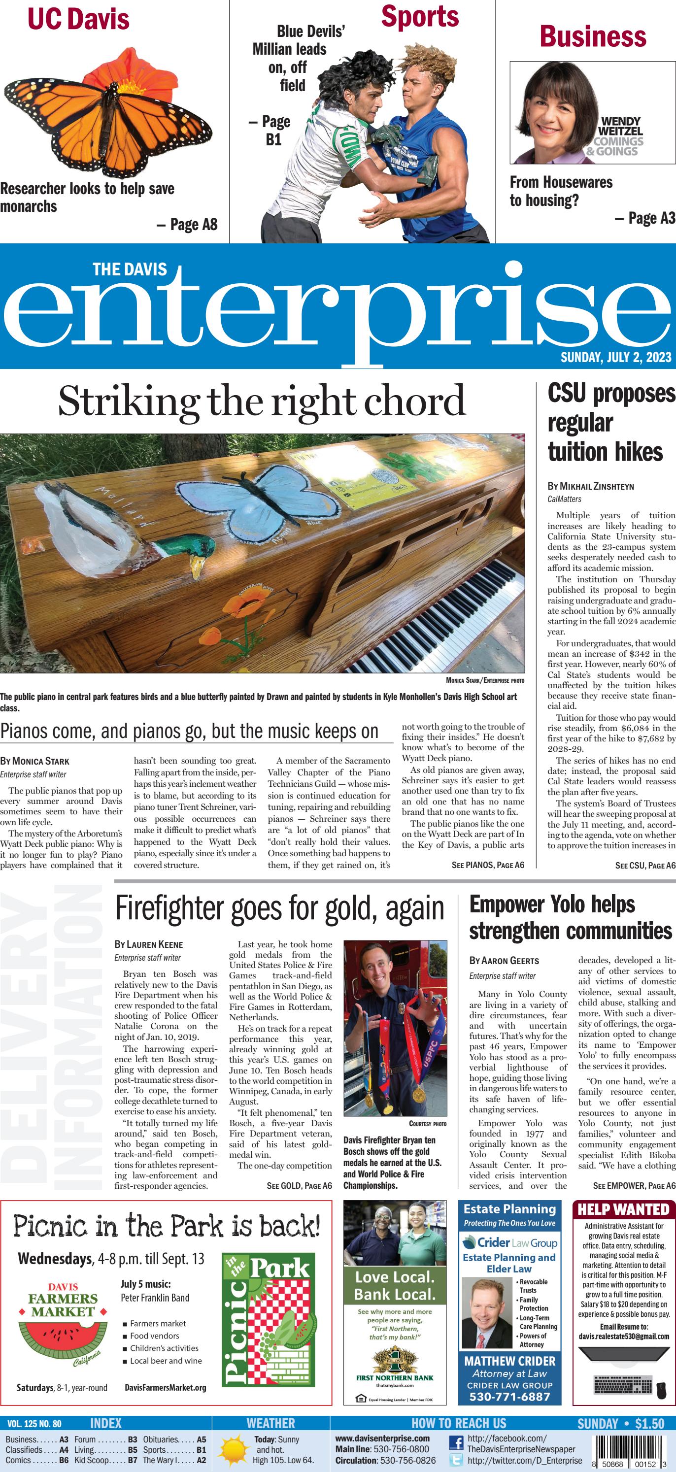 The Davis Enterprise Sunday, July 2, 2023 by mcnaughtonmedia - Issuu