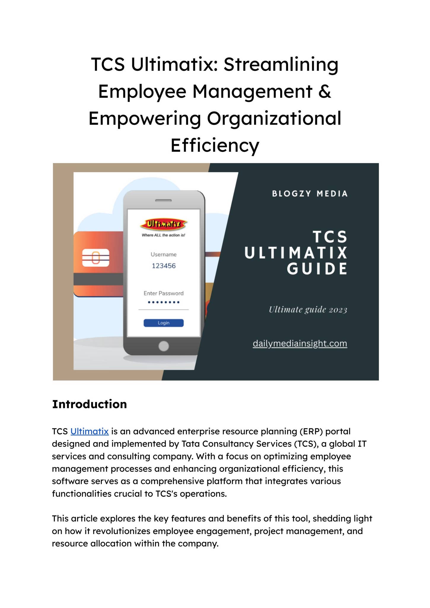 TCS Ultimatix: Streamlining Employee Management & Empowering ...