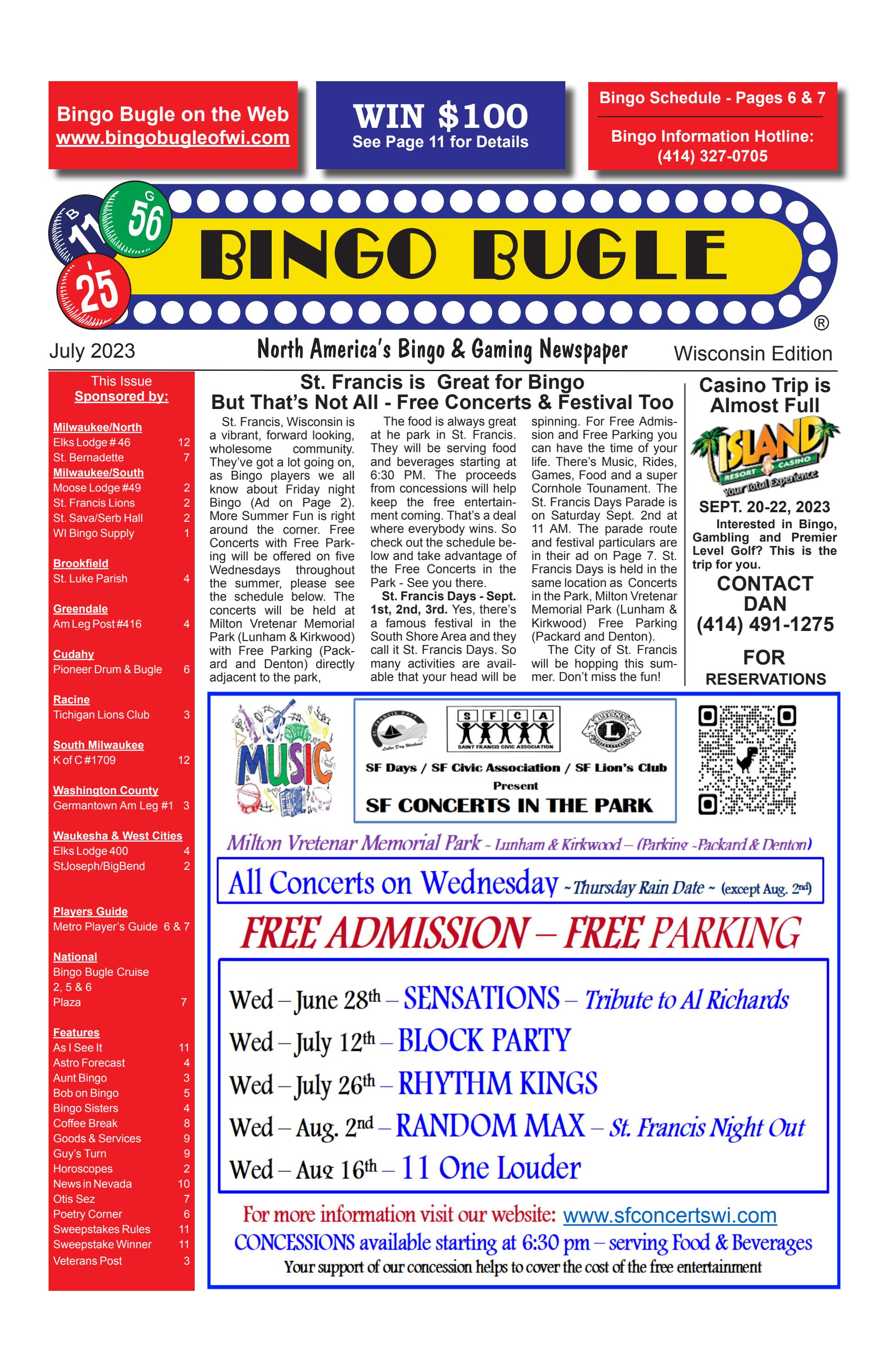 July 2023 Wisconsin Bingo Bugle by Bingo Bugle of Wisconsin - Issuu