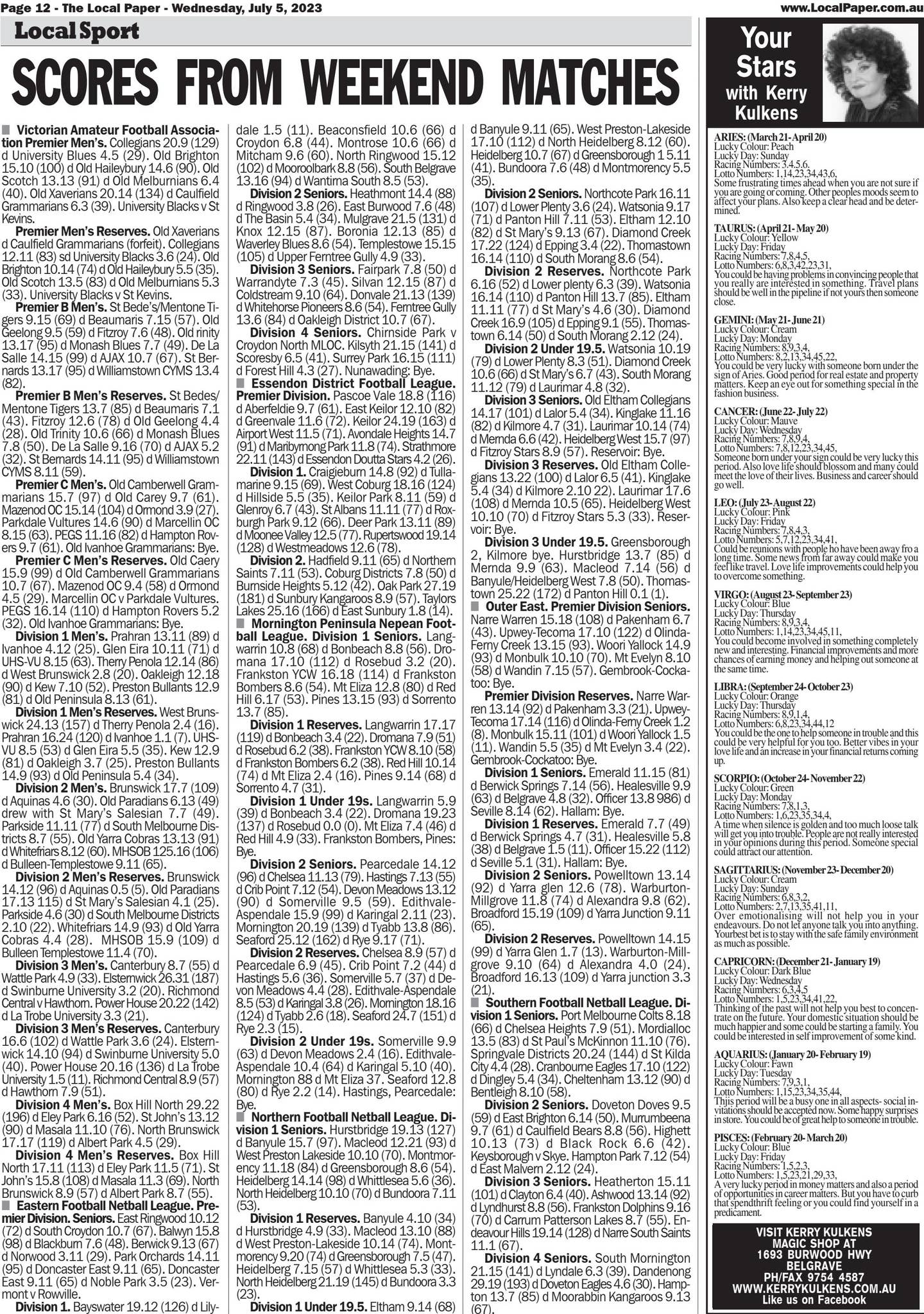 Footy Week. Wed., July 5, 2023 by Ash Long - Issuu