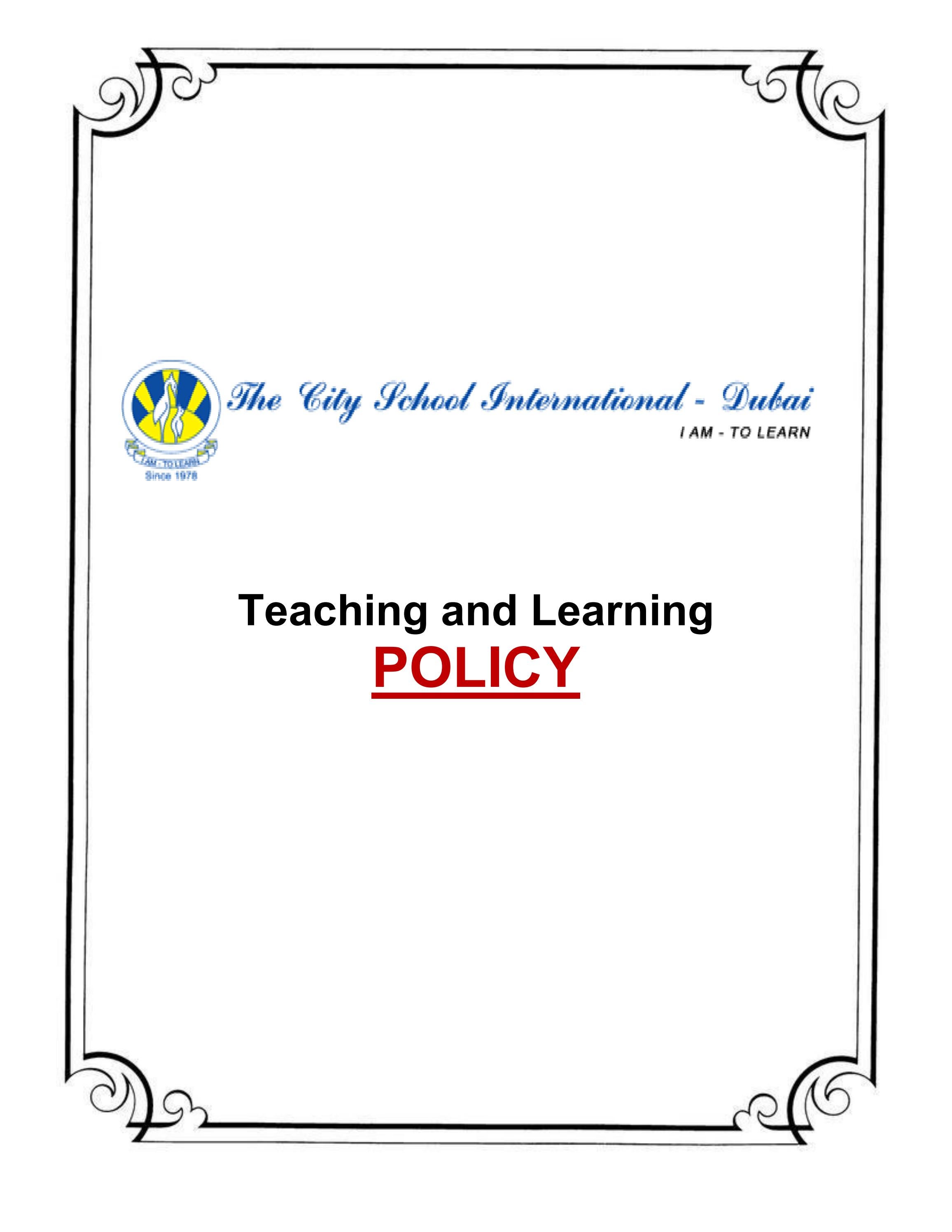 Teaching and Learning Policy-Reviewed and Revised April 2021 by ...