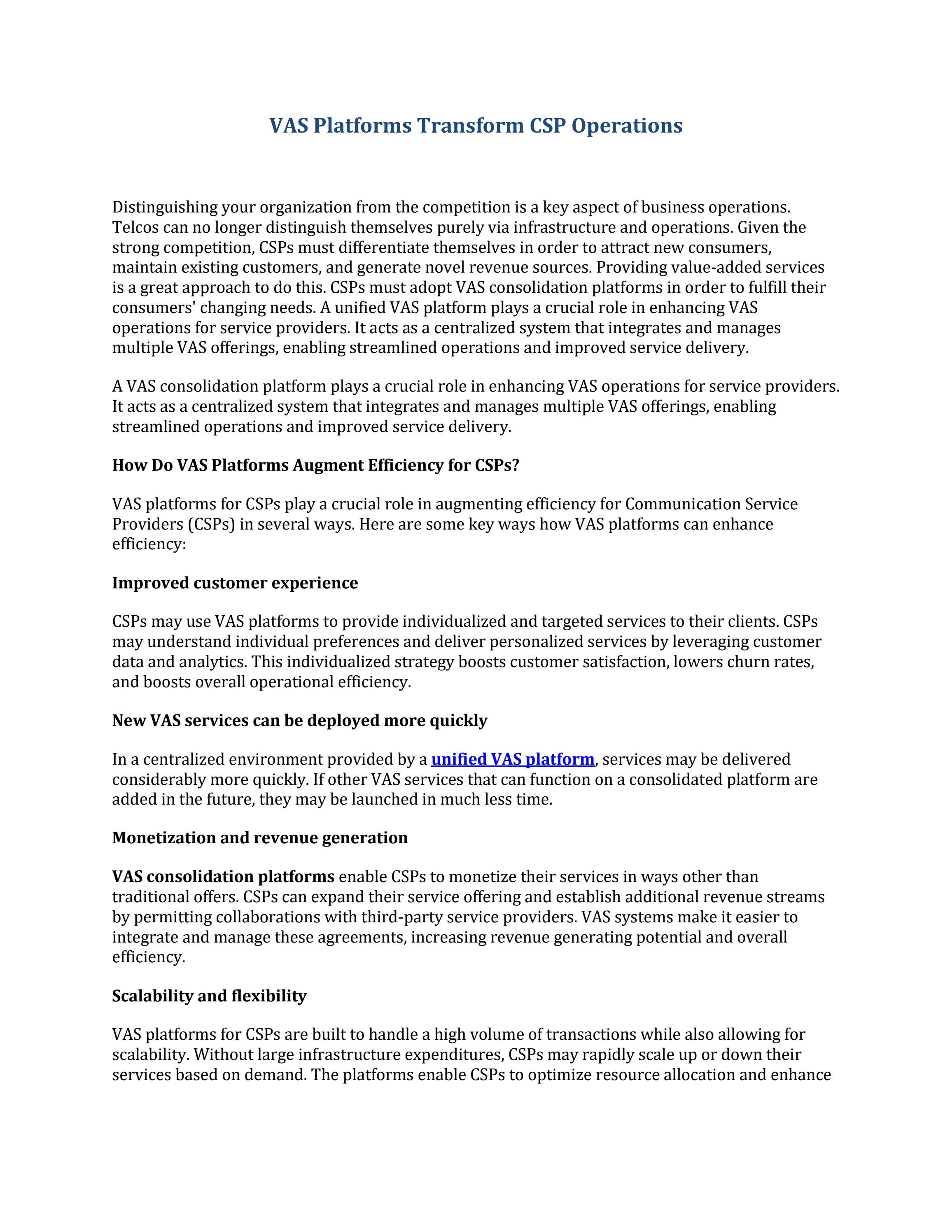 VAS Platforms Transform CSP Operations by 6dsolutions - Issuu