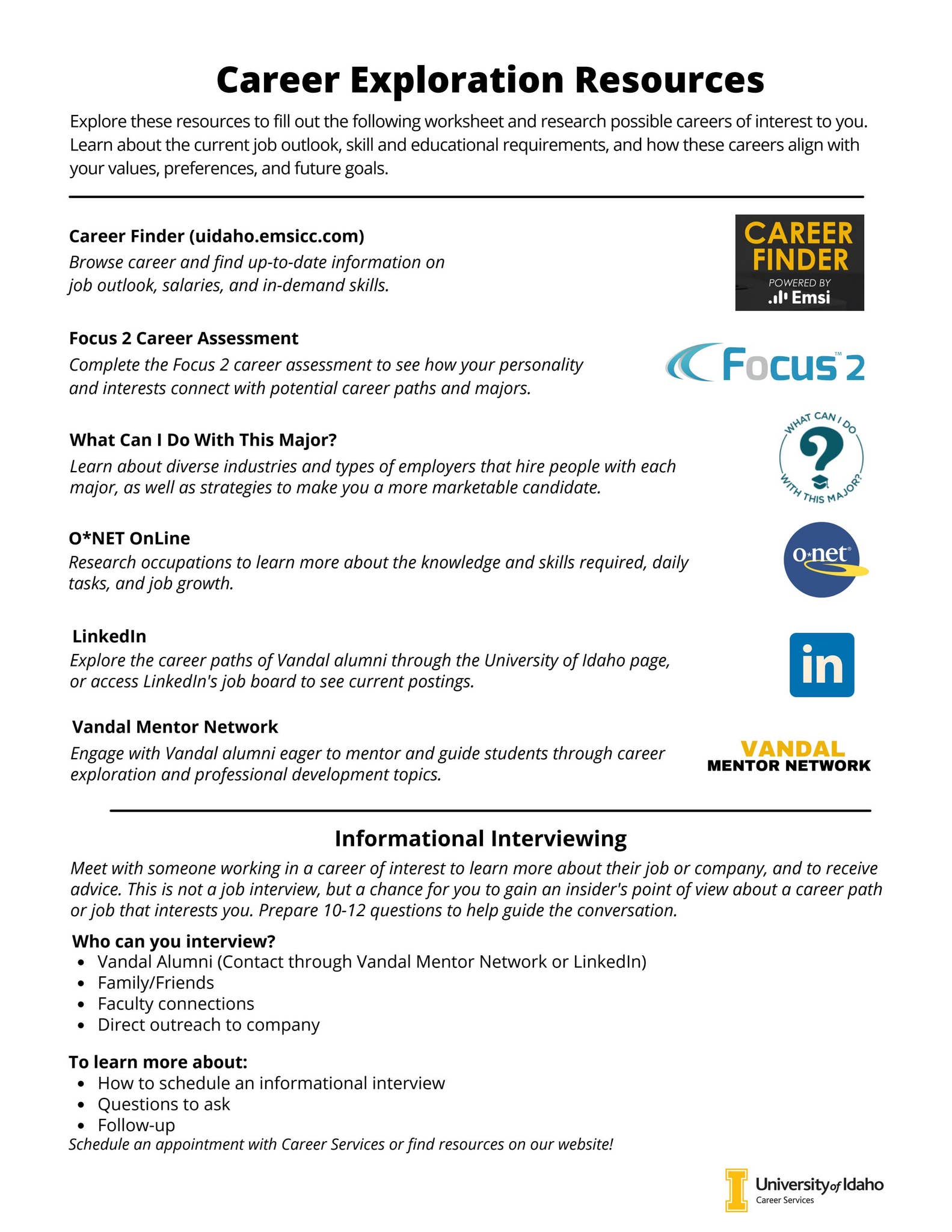 Career Exploration Worksheet by The University of Idaho - Issuu