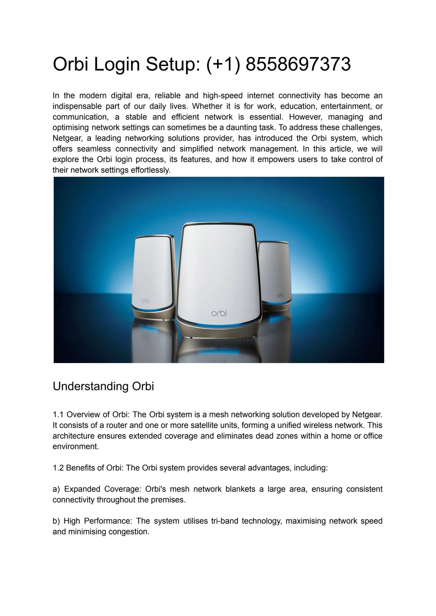How to Orbi Login Setup: (+1) 8558697373 by Orbi Login - Issuu
