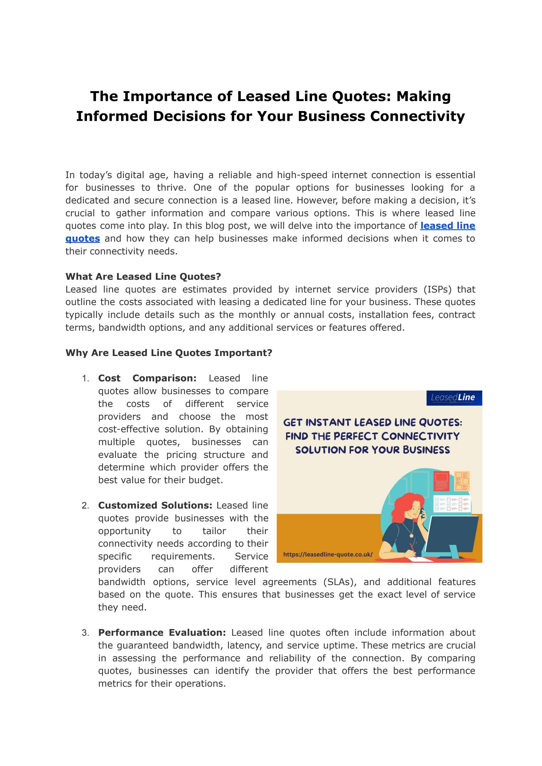 The Importance of Leased Line Quotes: Making Informed Decisions for ...