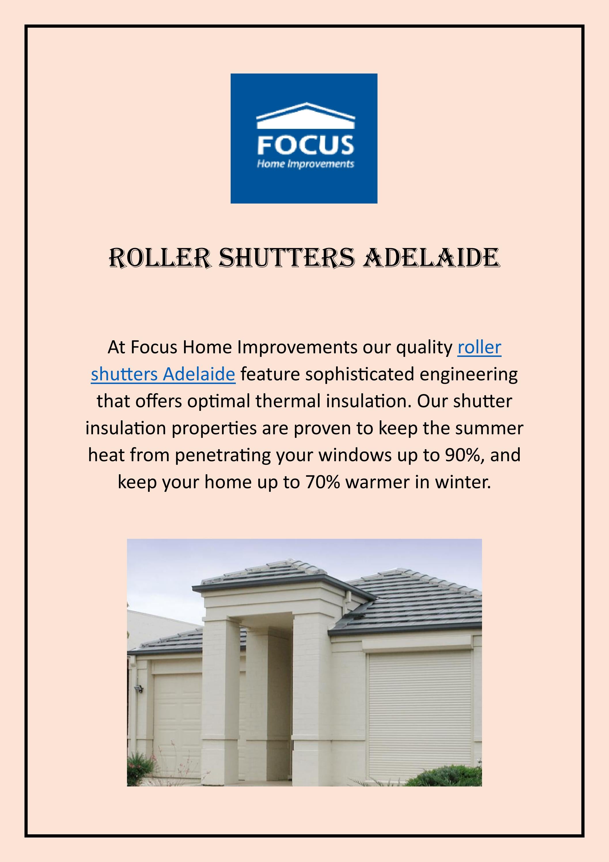 Roller Shutters Adelaide by Focus Home Improvements - Issuu