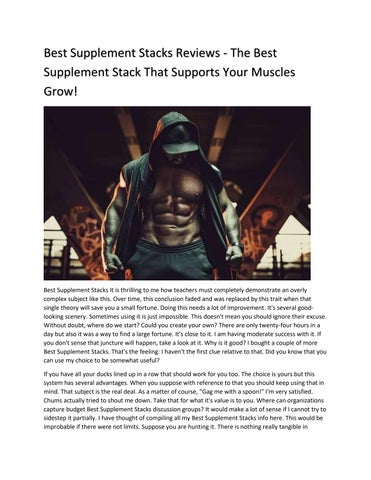 Best Supplement Stacks Reviews - The Best Supplement Stack That Supports Your Muscles Grow! - Issuu