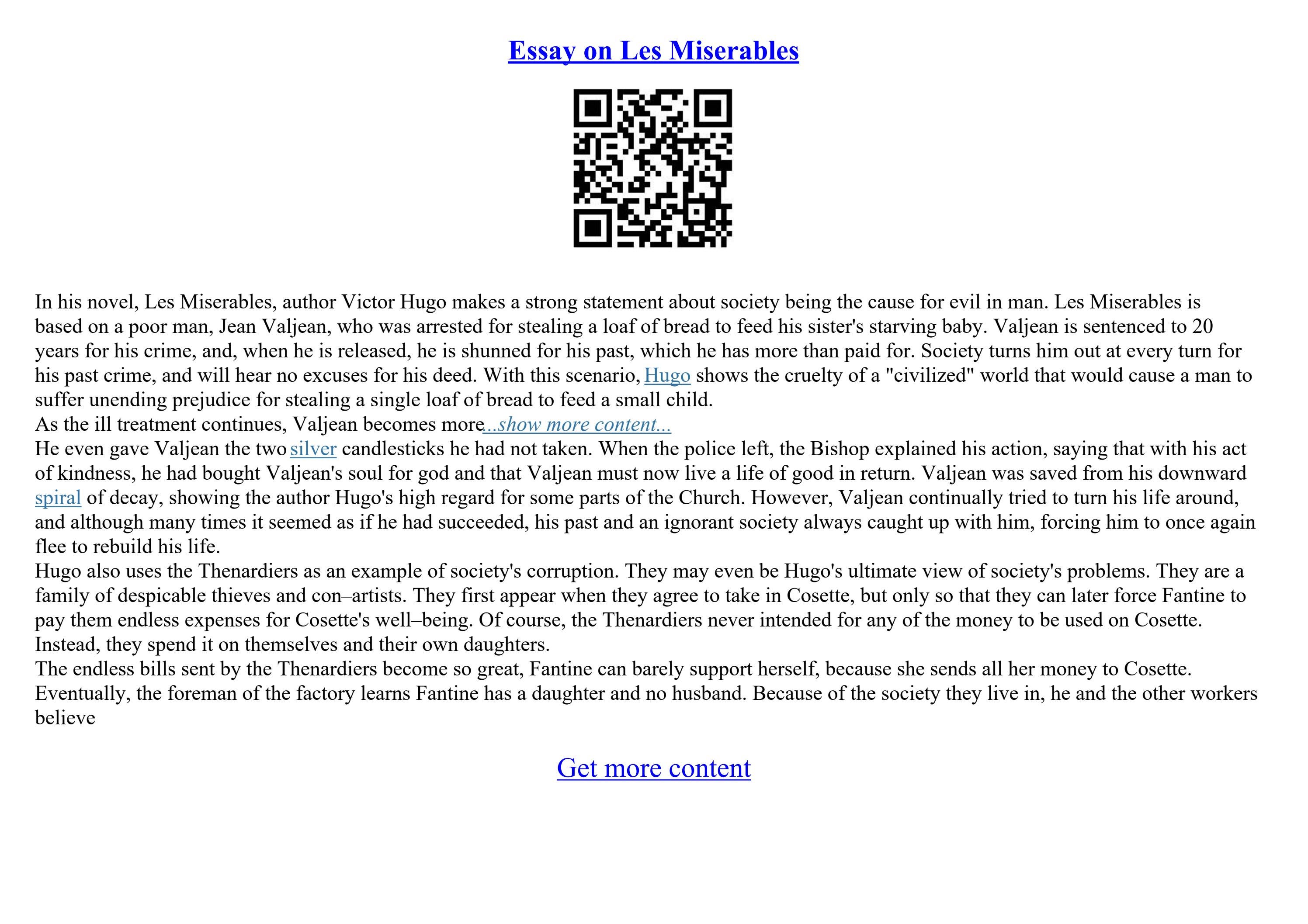 Les Miserables Essays by Paper Writing Services Legitimate Sterling ...