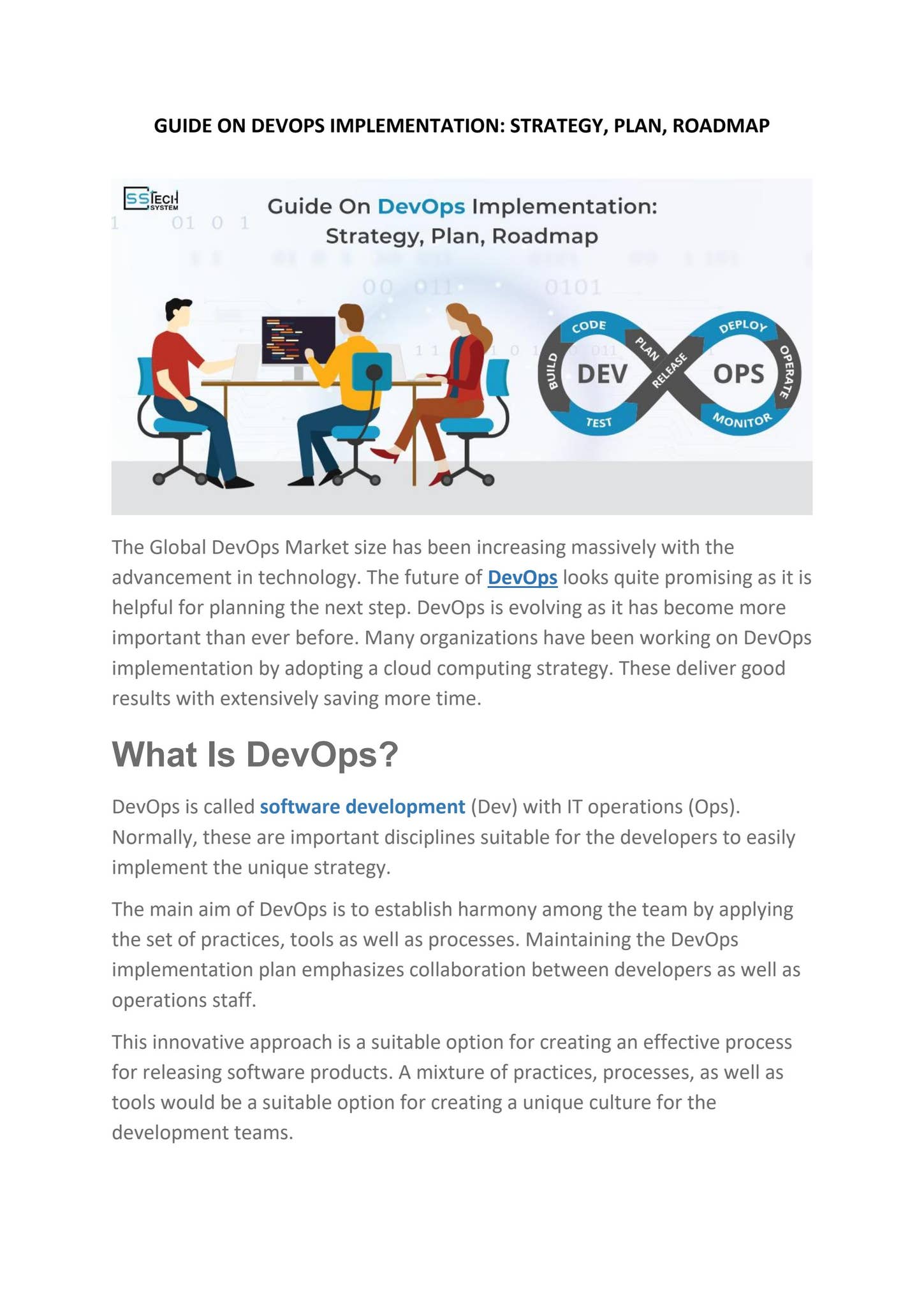 GUIDE ON DEVOPS IMPLEMENTATION: STRATEGY, PLAN, ROADMAP | SSTech System by Clara Bailey - Issuu