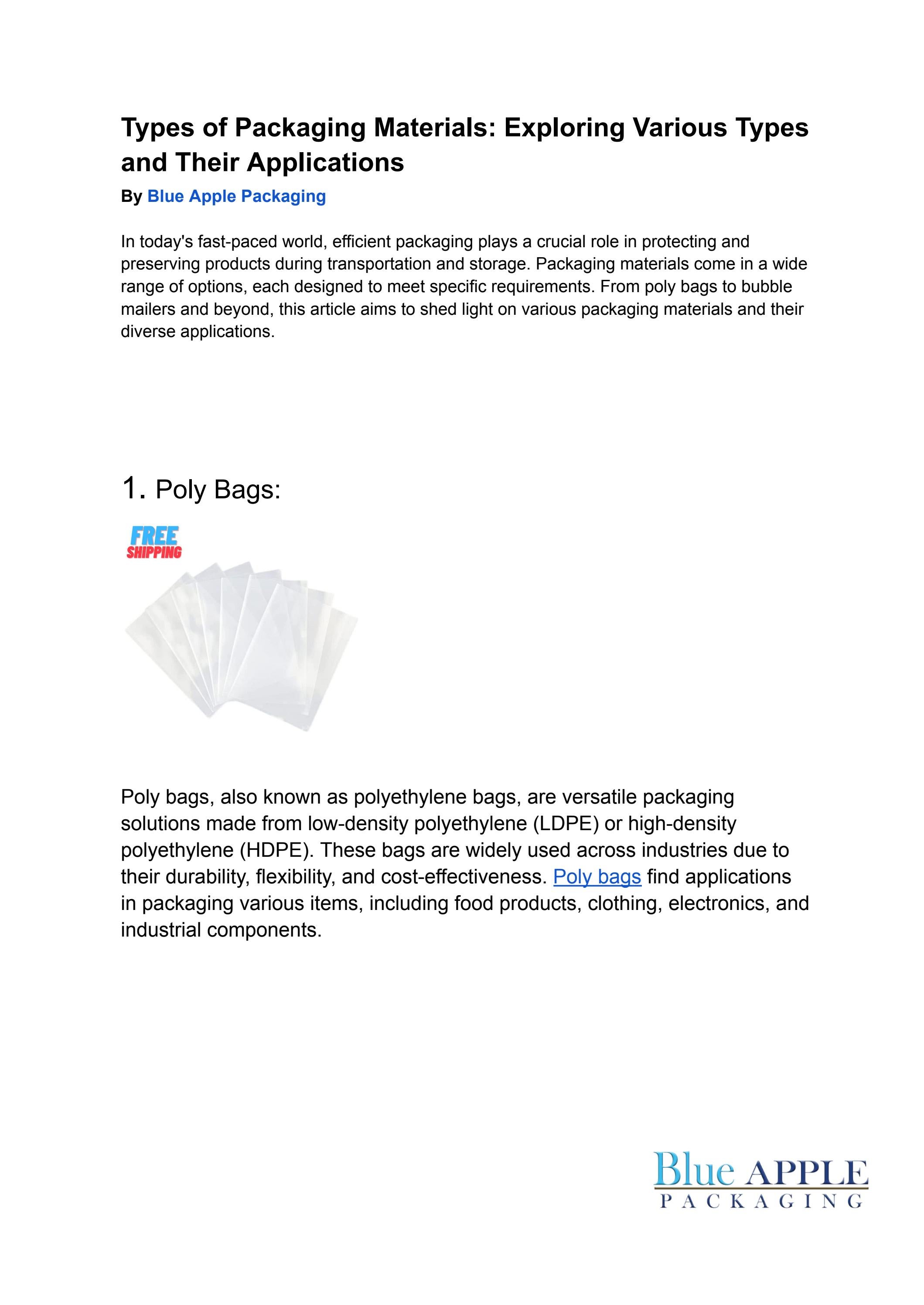 The Types of Packaging Materials: Exploring Various Types and Their ...