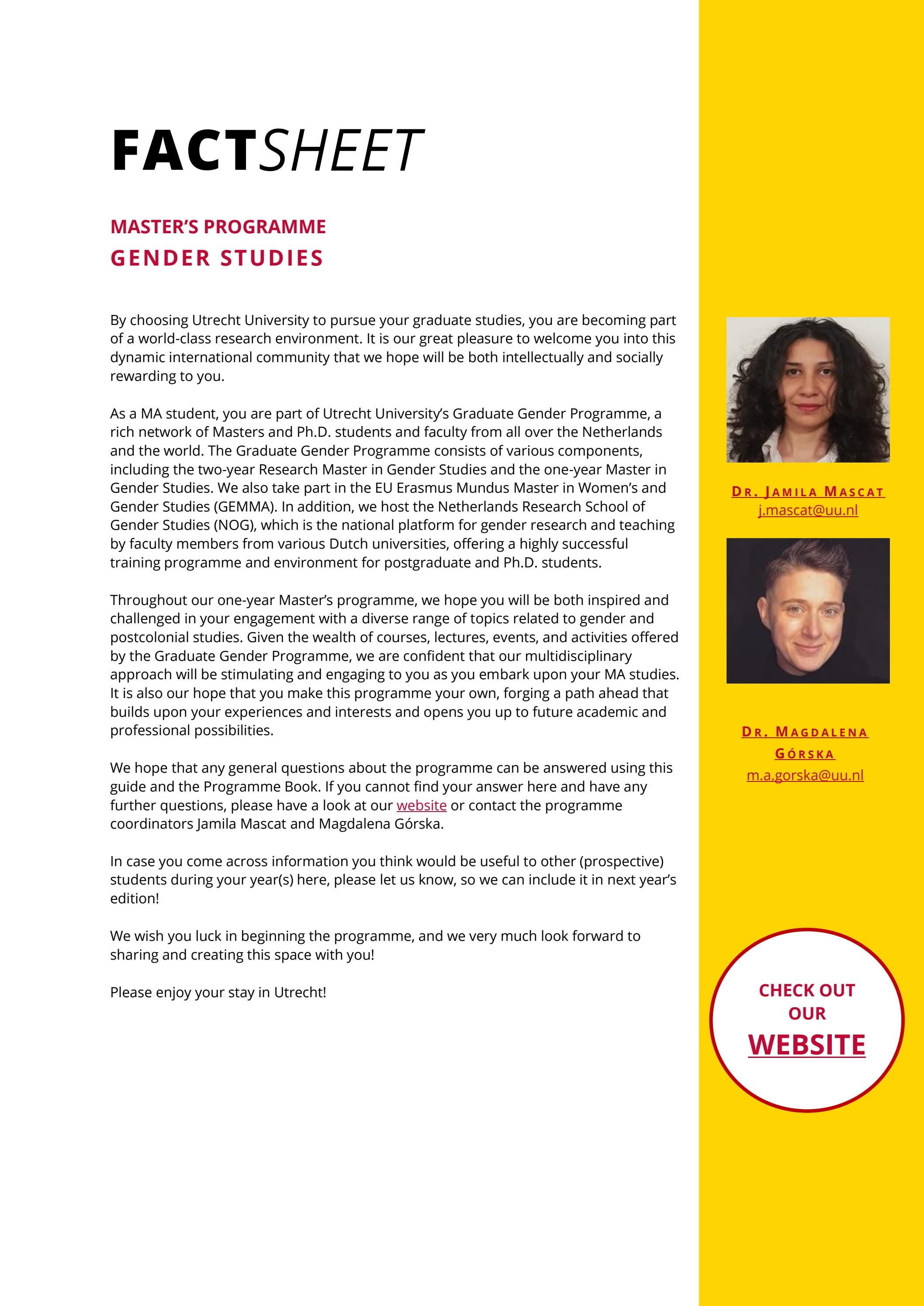 Factsheet Gender Studies by HumanitiesUU - Issuu
