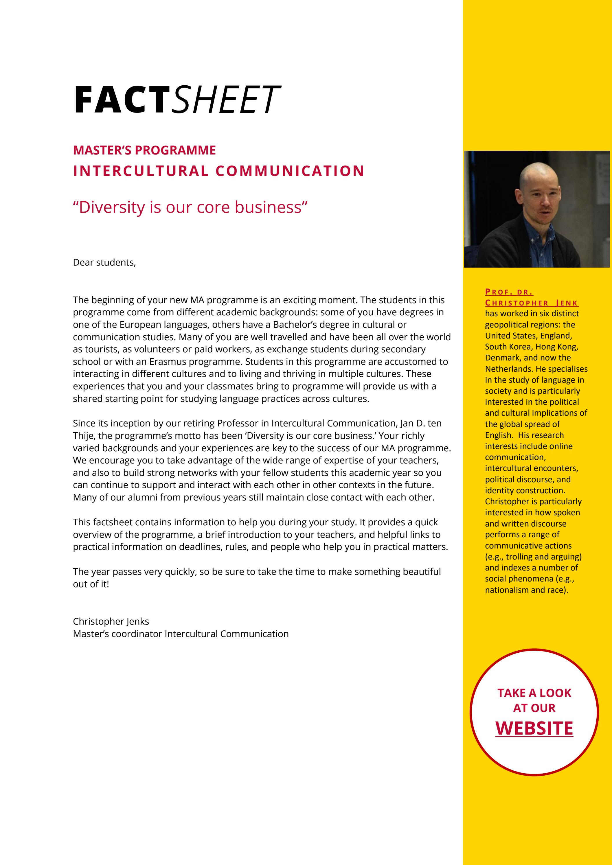 Factsheet Intercultural Communication by HumanitiesUU - Issuu