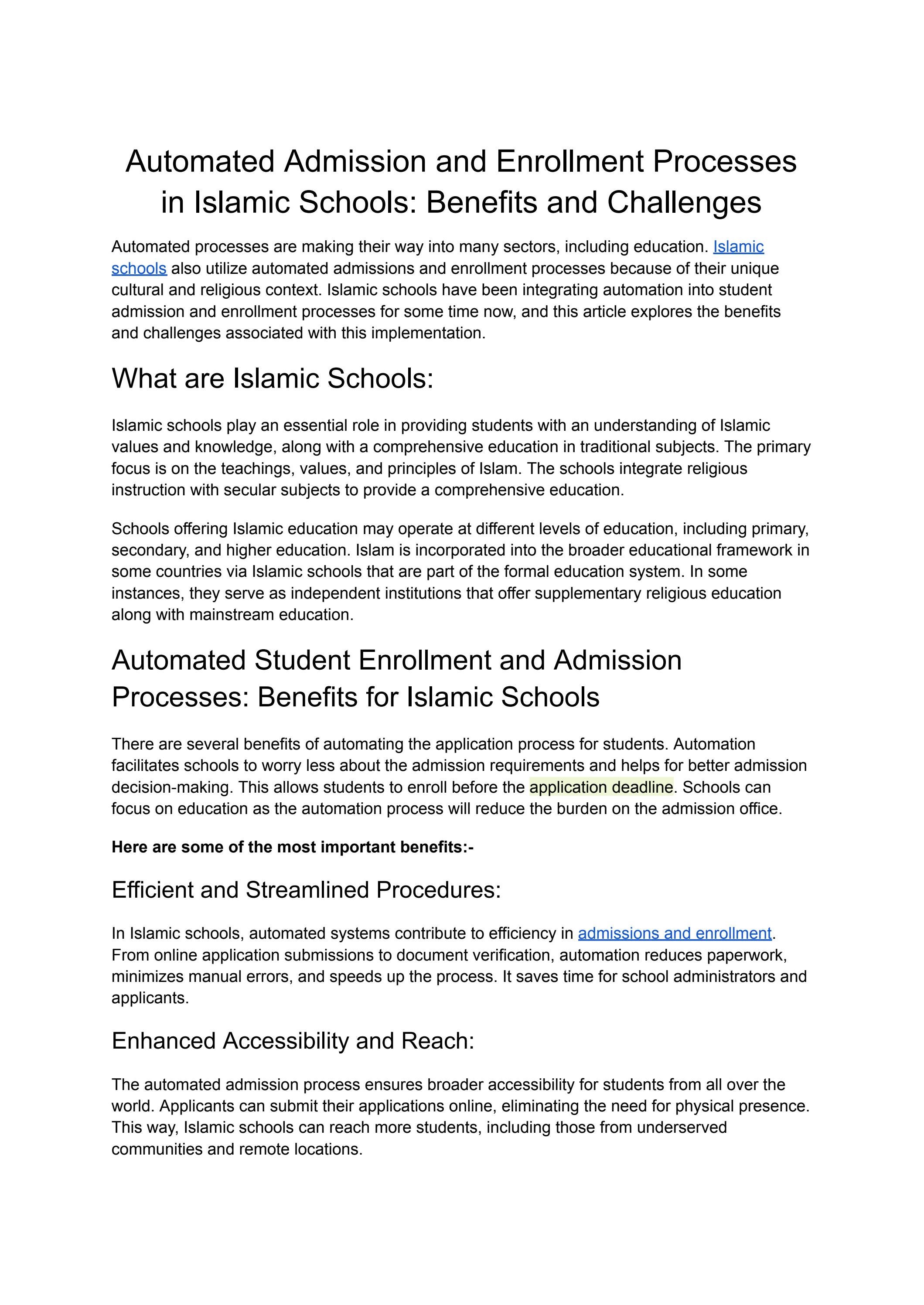 Automated Admission and Enrollment Processes in Islamic Schools ...