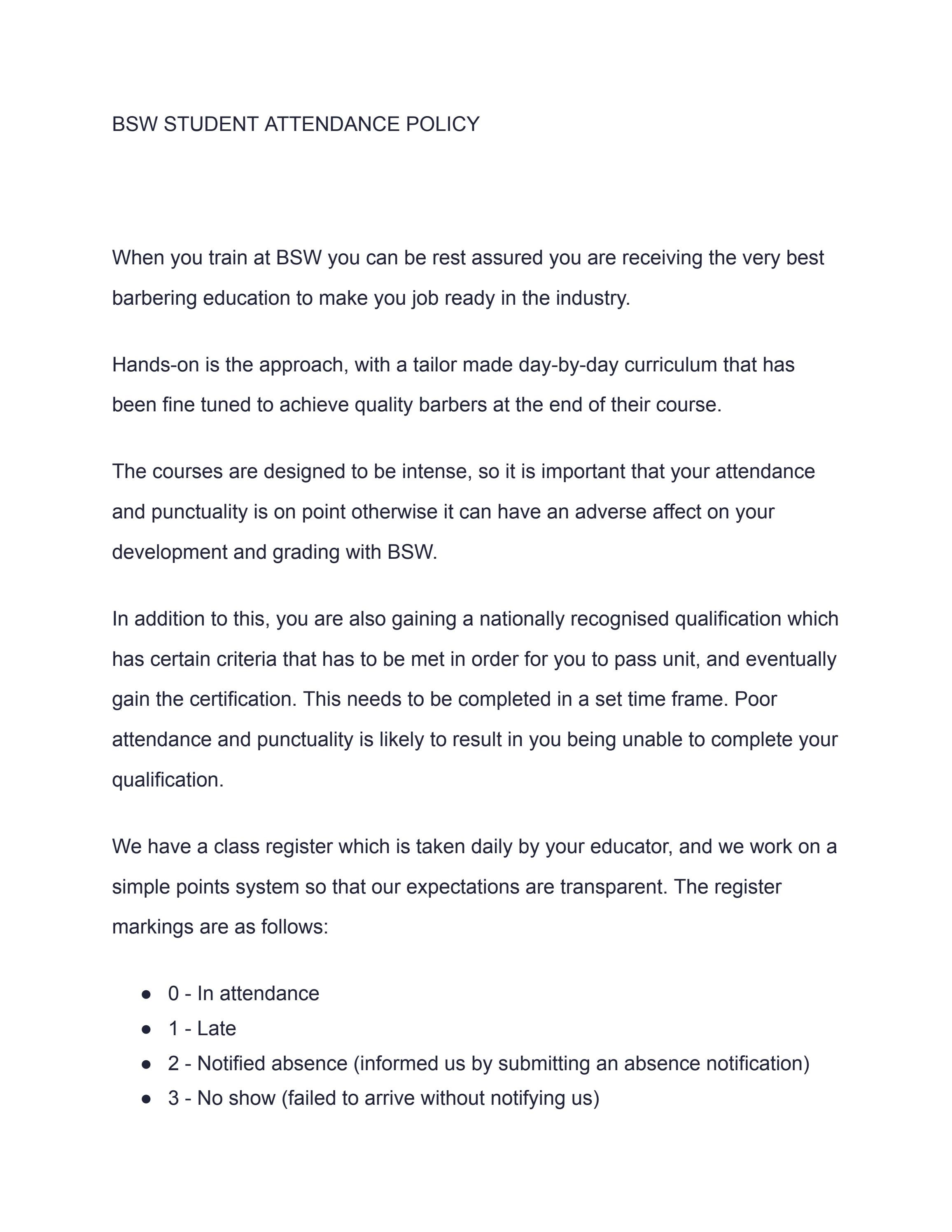 STUDENT ATTENDANCE POLICY by Alessandro Calliva - Issuu
