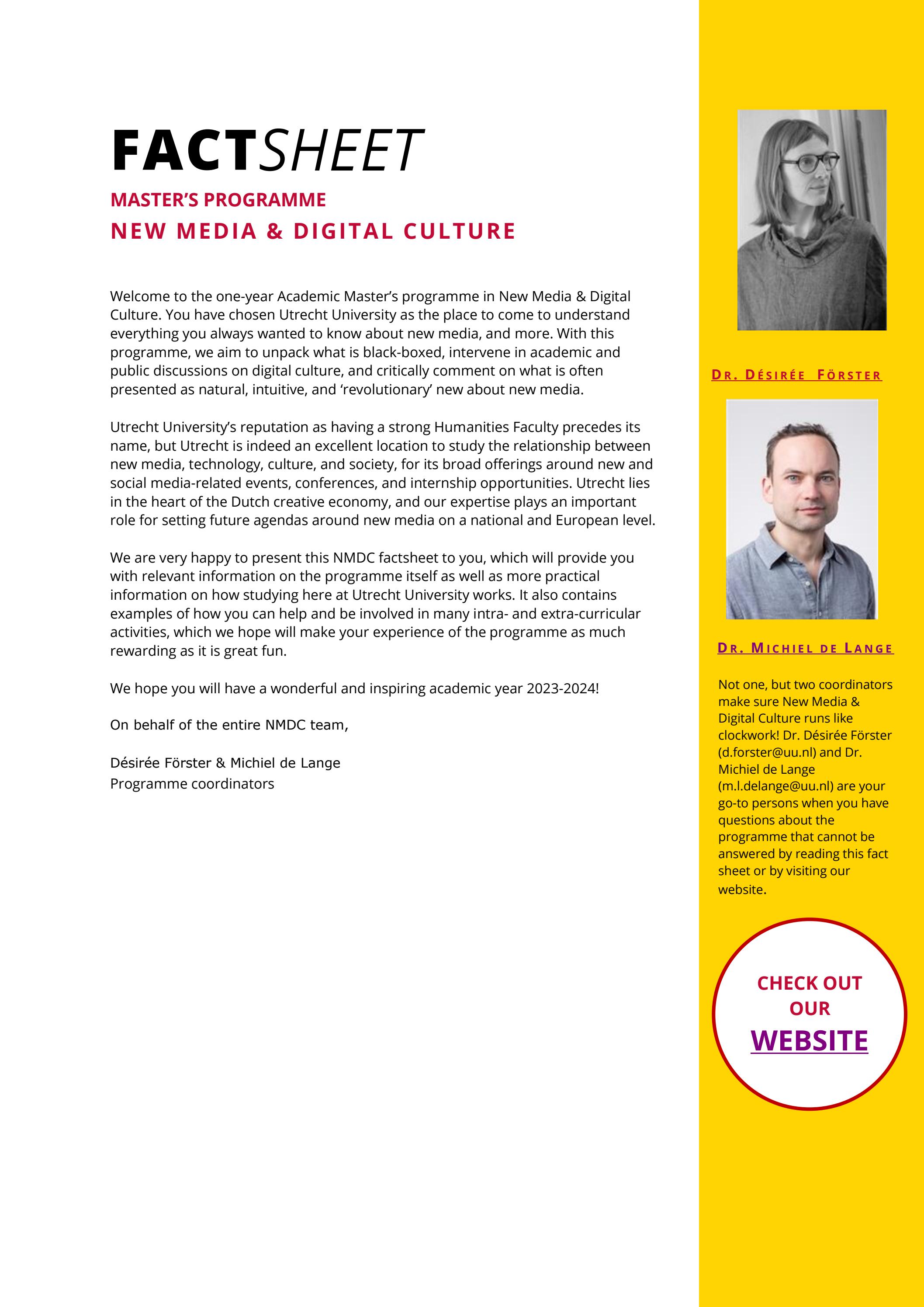 Factsheet New Media & Digital Culture by HumanitiesUU - Issuu
