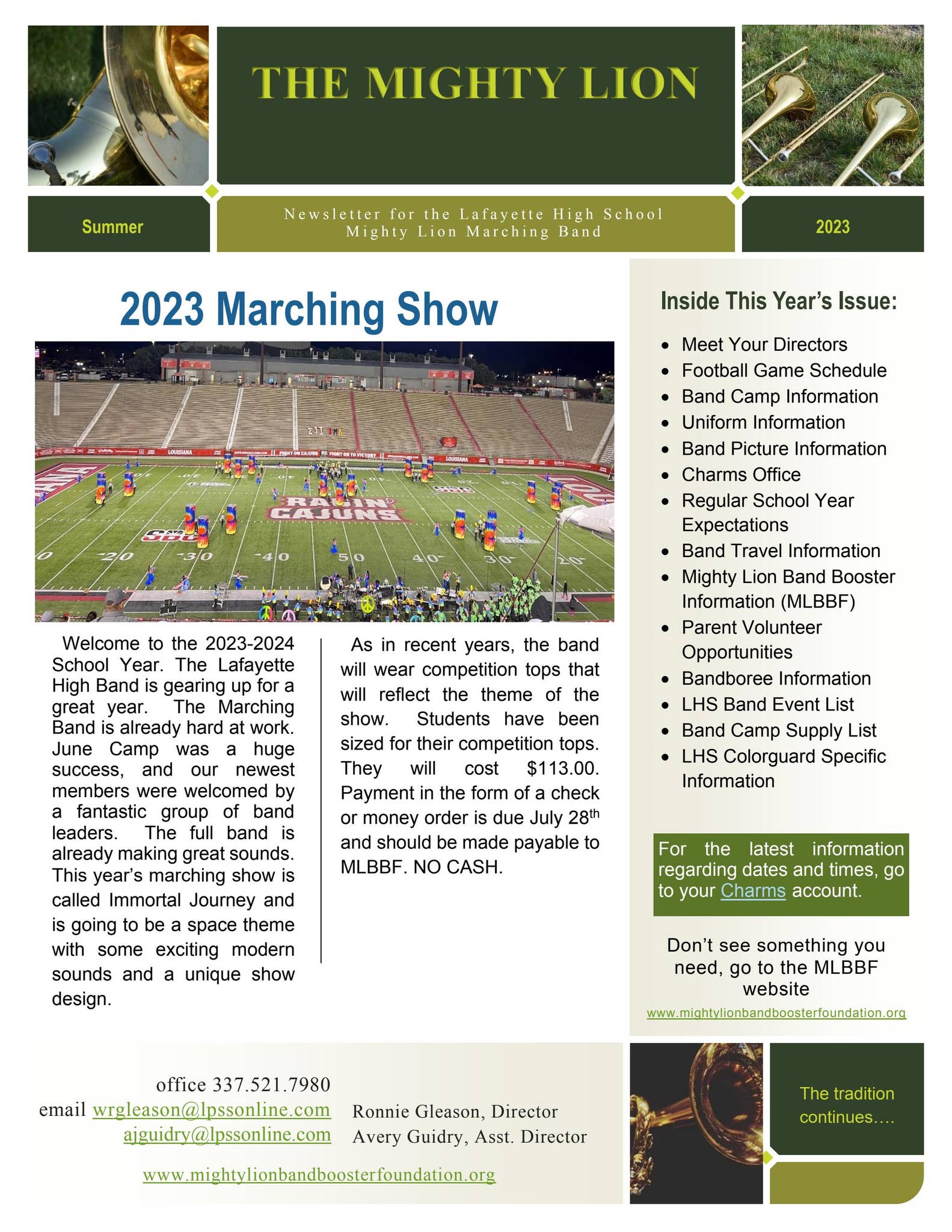 2023 Mighty Lion Band Newsletter by Greig Ashurst - Issuu
