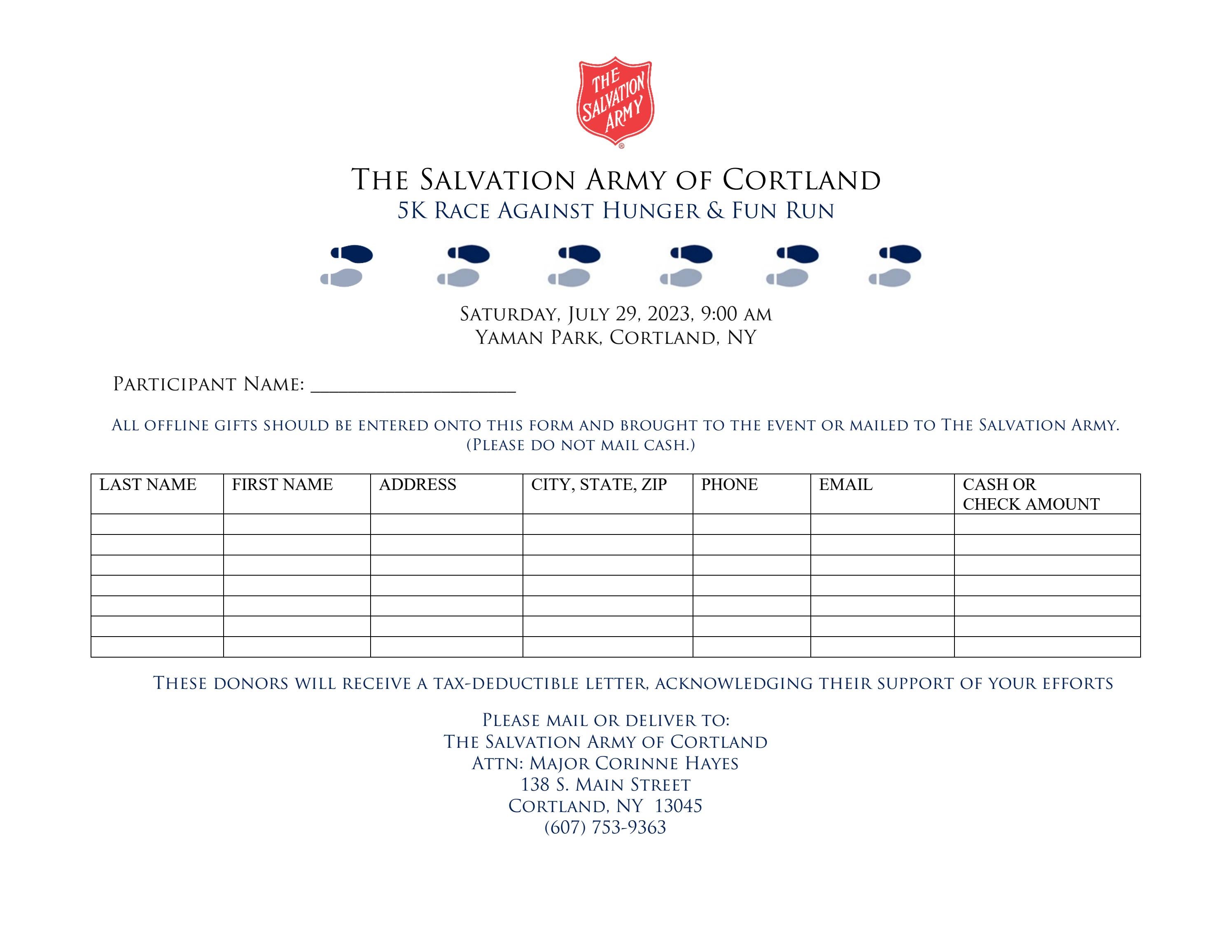 The Salvation Army of Cortland Offline Registration by The Salvation ...