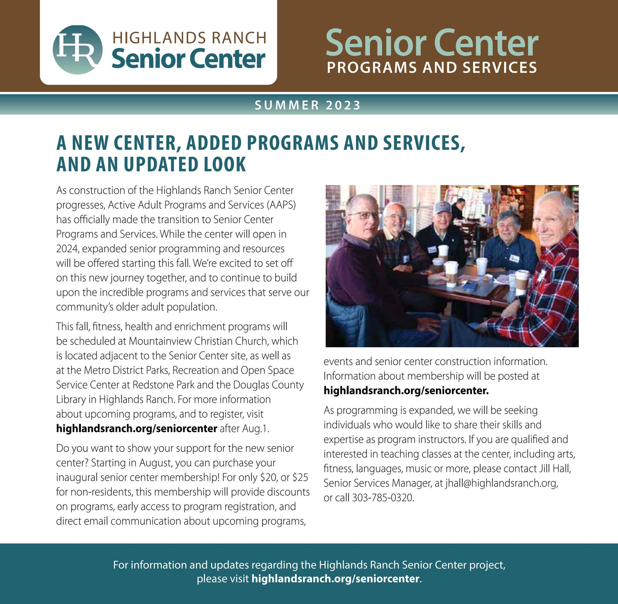 Highlands Ranch Senior Center Programs & Services - Summer 2023 by ...