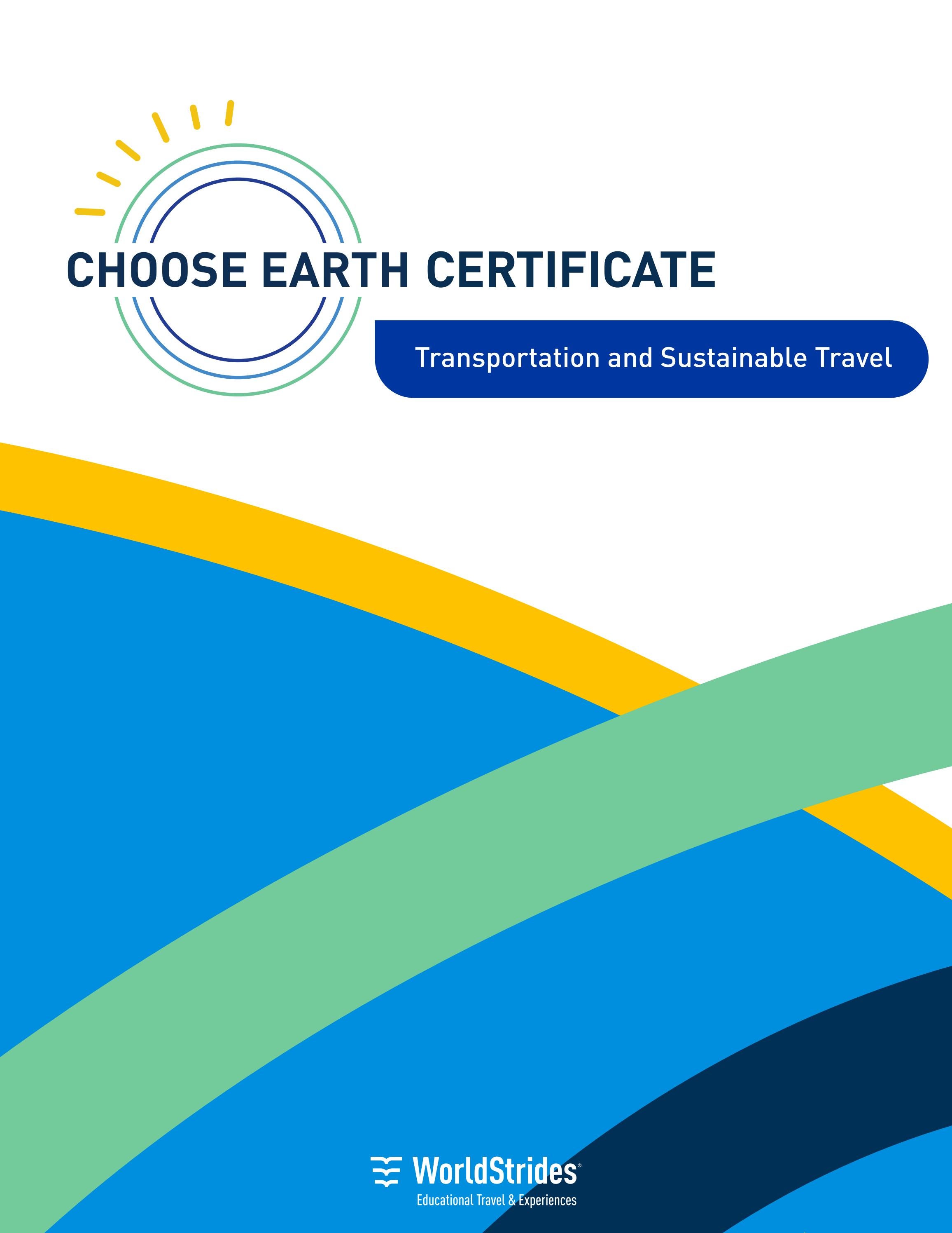 Choose Earth Certificate - Transportation and Sustainable Travel by ...