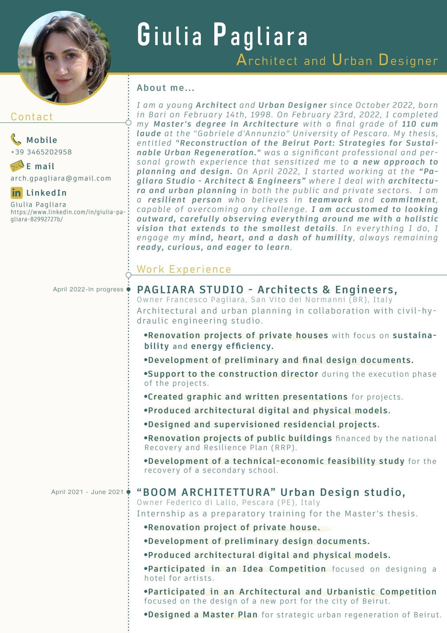 GIULIA PAGLIARA ARCHITECT_RESUME by arch.gpagliara - Issuu