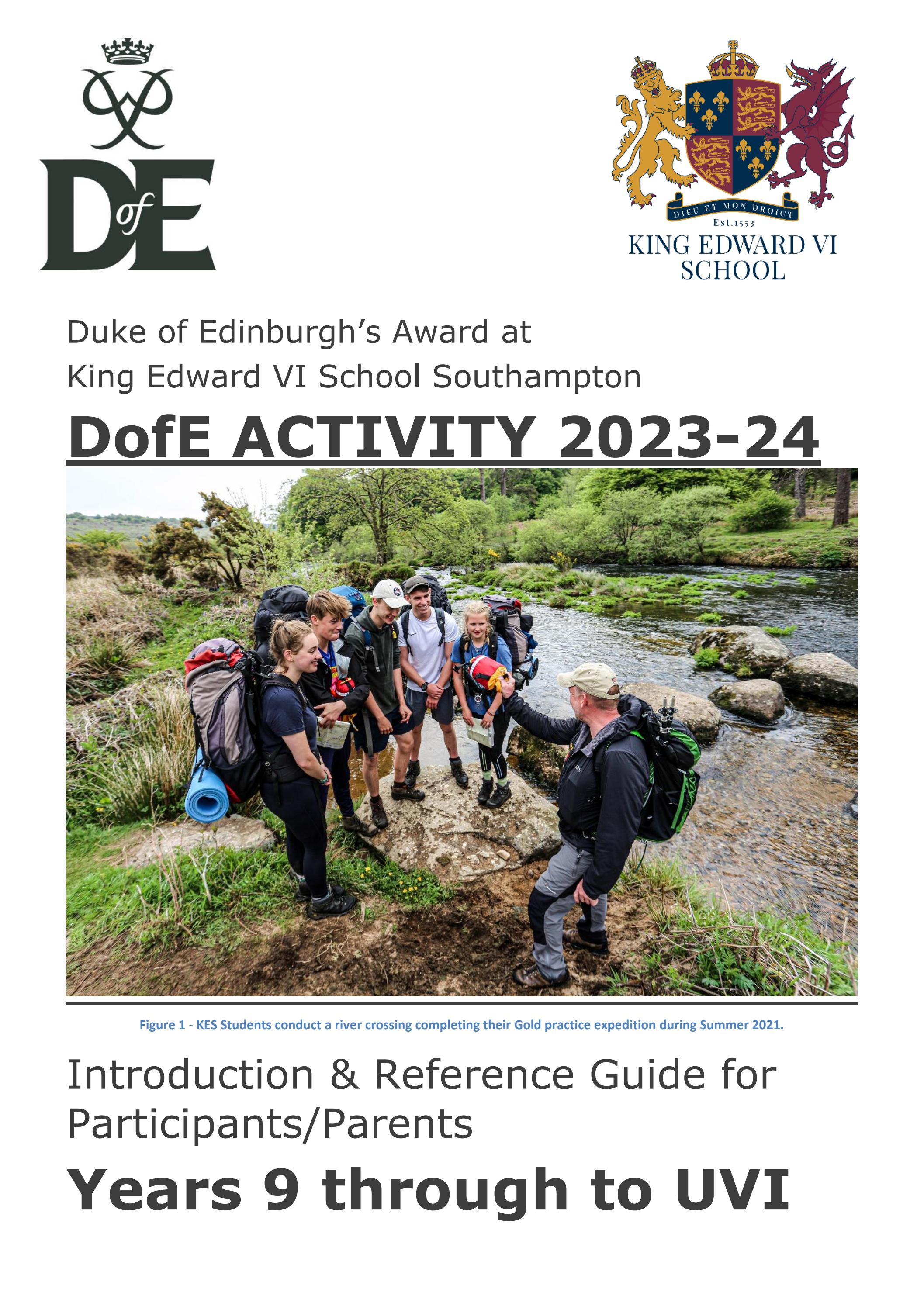 DofE Induction Booklet 2023-2024 by King Edward VI School - Issuu