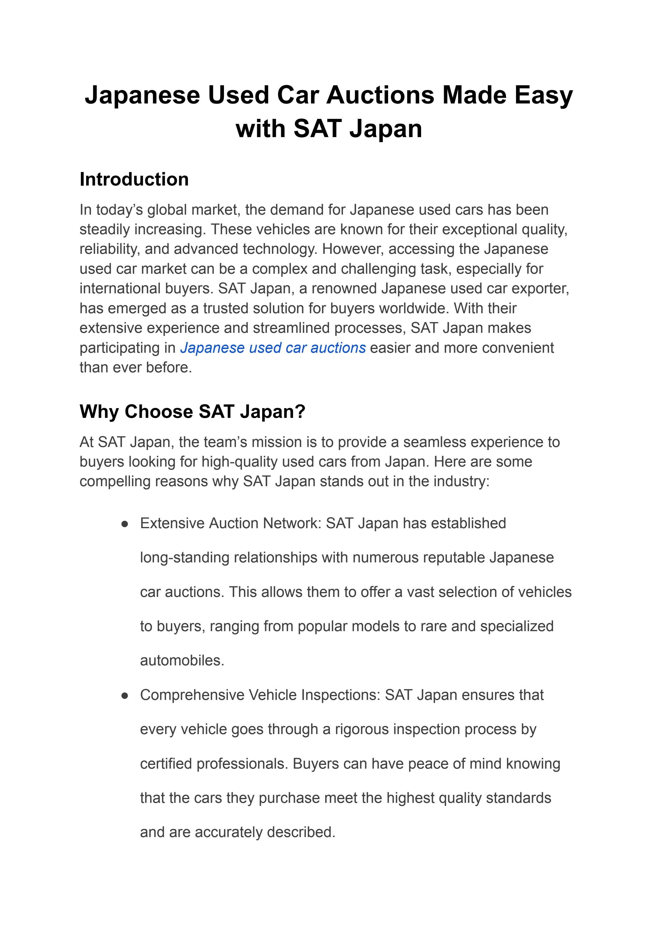 Japanese Used Car Auctions Made Easy with SAT Japan by satjapan5 - Issuu