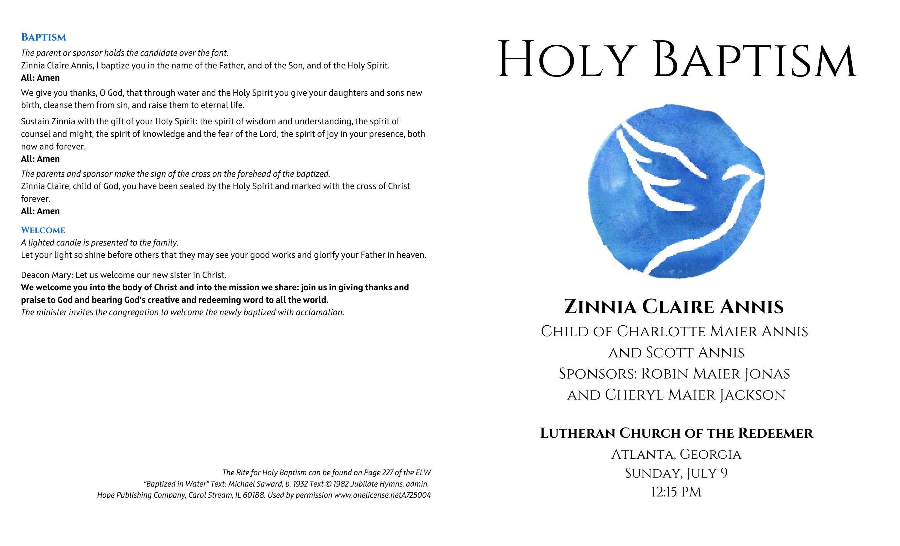 Annis Baptism by redeemeratl - Issuu