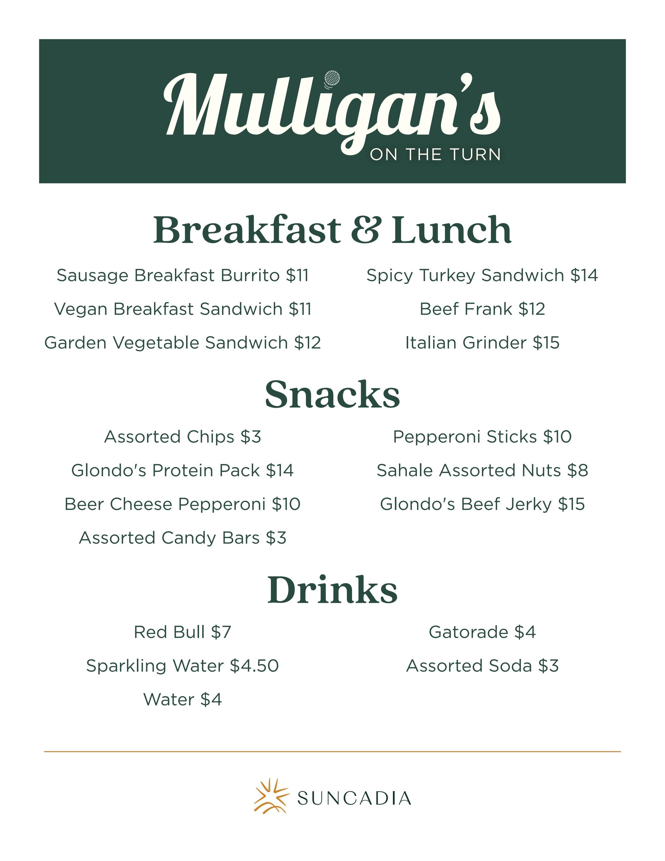 Mulligans Menu by Suncadia Resort - Issuu