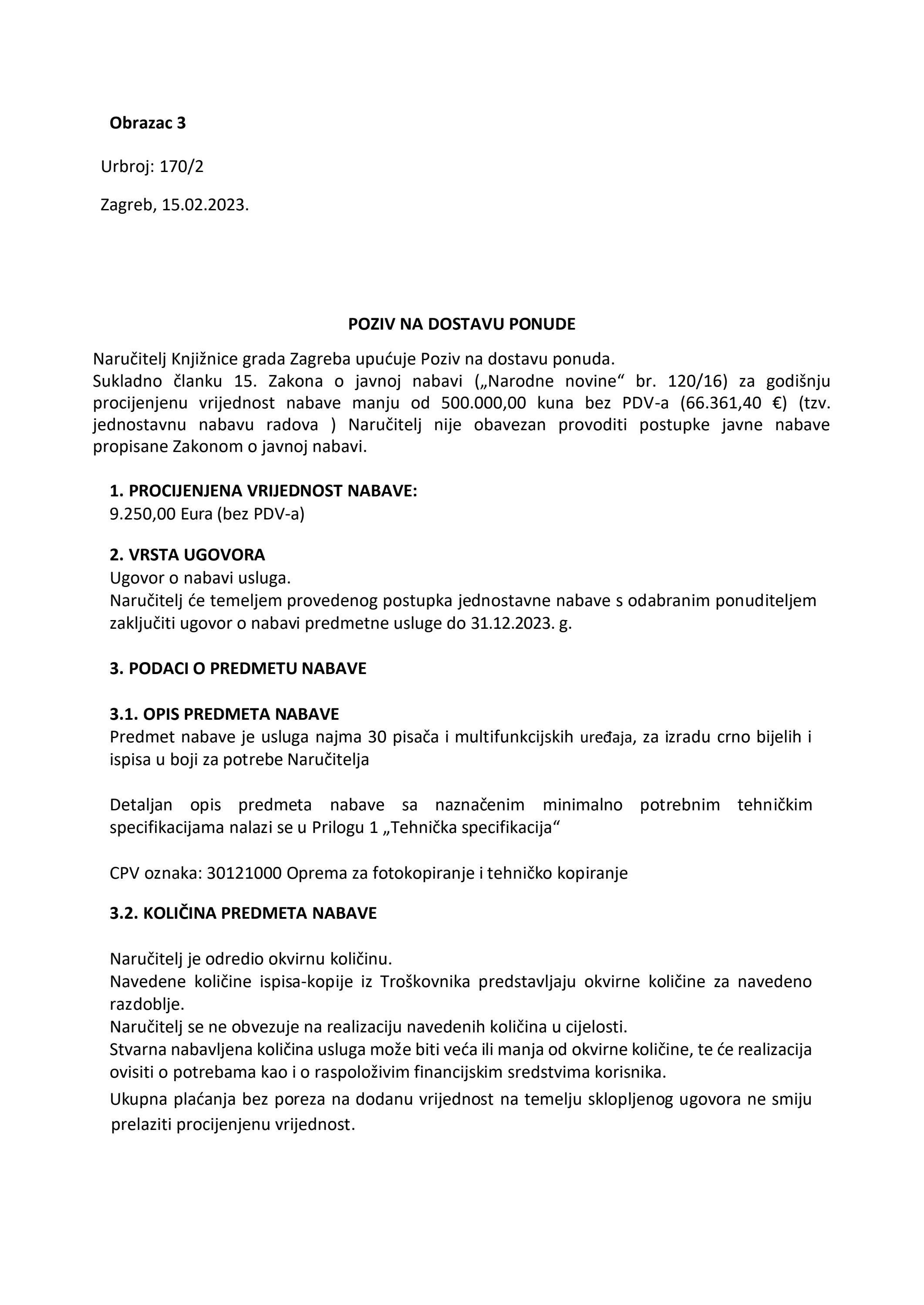 Poziv na dostavu ponude by Knjižnice grada Zagreba - Issuu