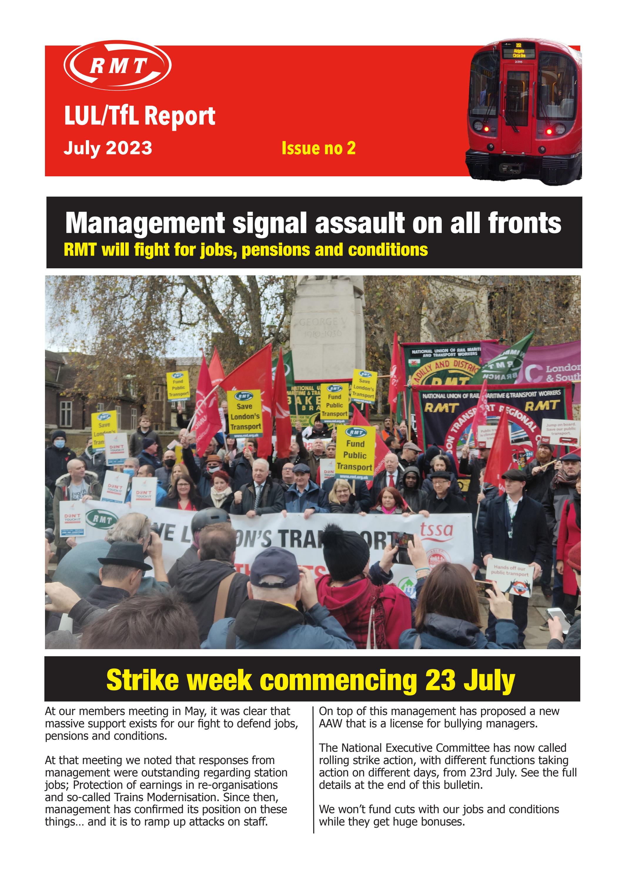 LUL TfL report July 2023 by RMT Union - Issuu