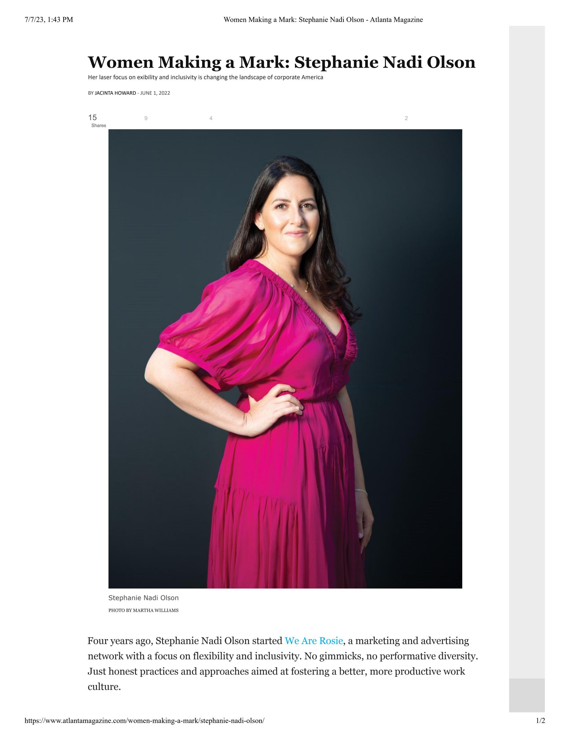 Women Making a Mark: Stephanie Nadi Olson by odearchival - Issuu