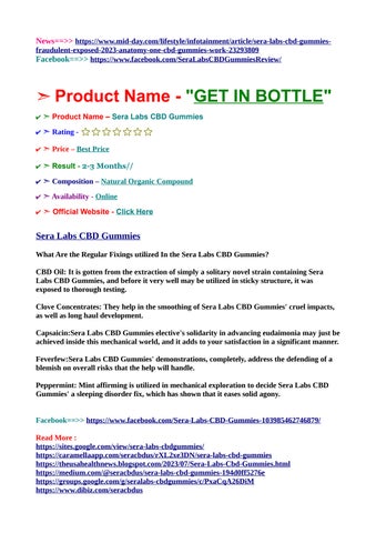 Sera Labs CBD Gummies: (Reviews 2023) Joint Pain Relief” Is It Really ...