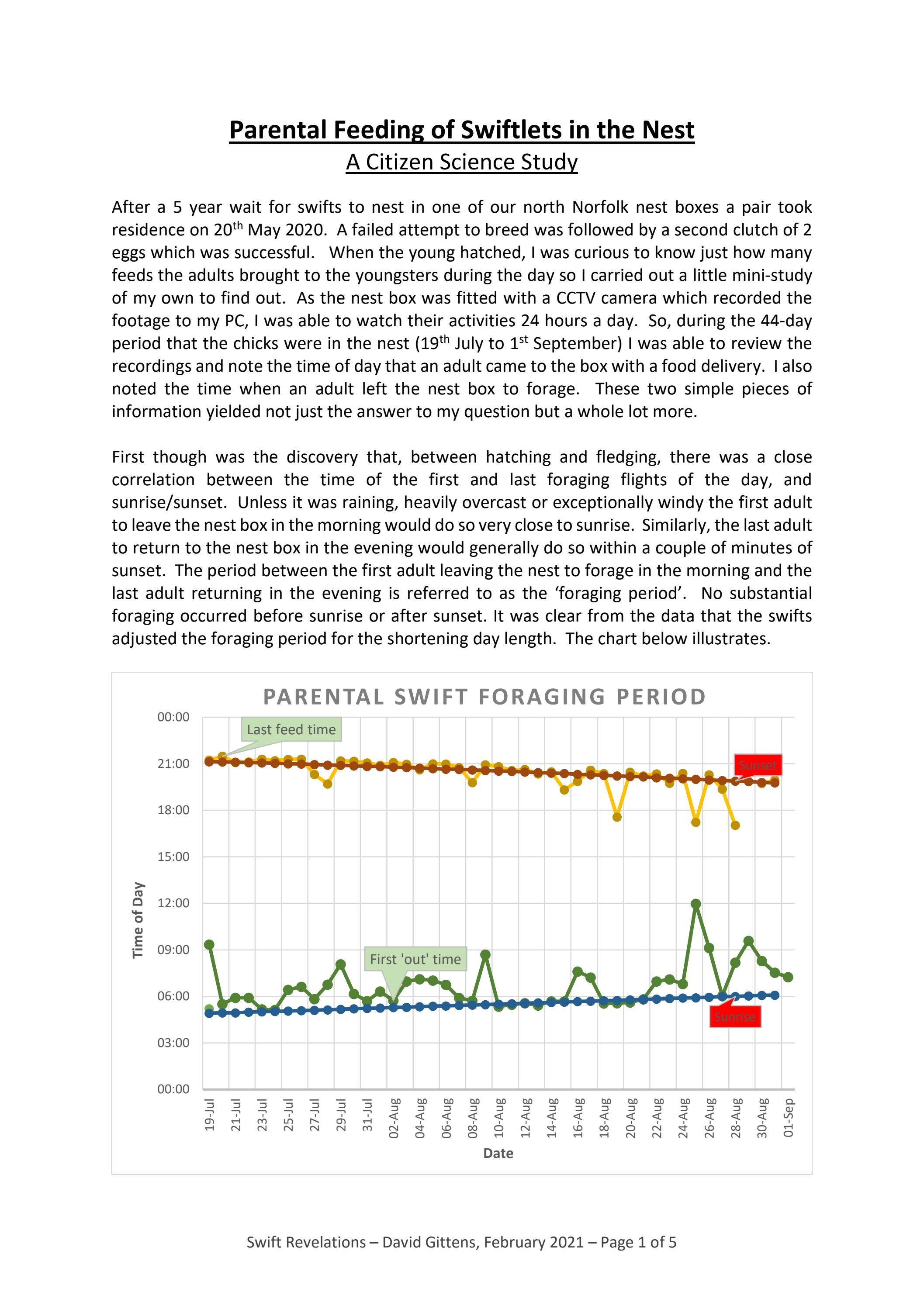 Parental Feeding of Swiftlets in the Nest - A Citizen Science Project ...