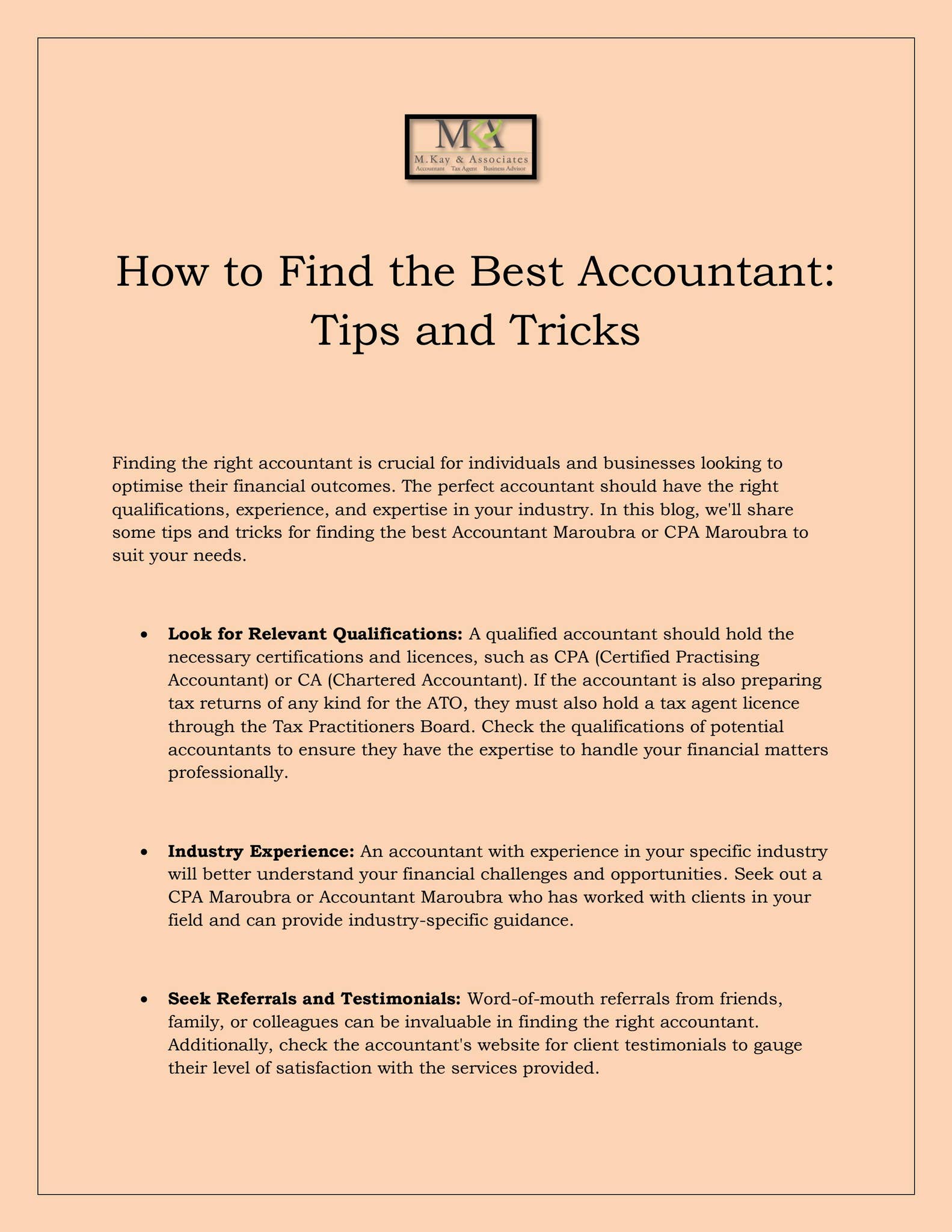 How to Find the Best Accountant: Tips and Tricks by M.Kay & Associates ...