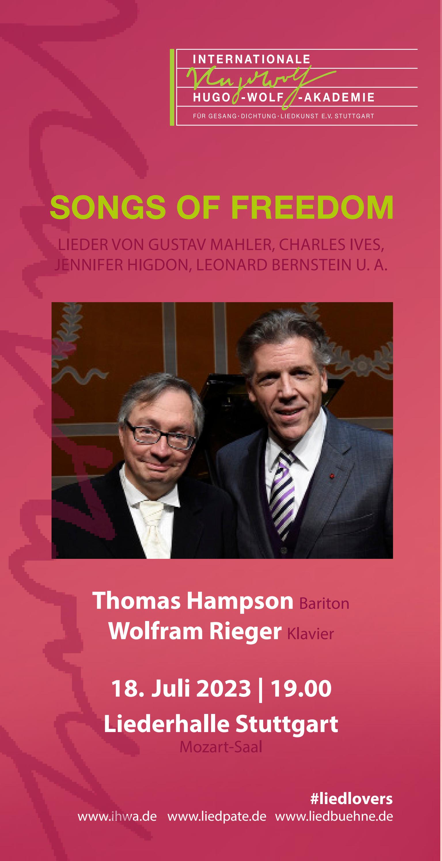 IHWA-Programmheft "Songs of Freedom" - Thomas Hampson & Wolfram Rieger ...