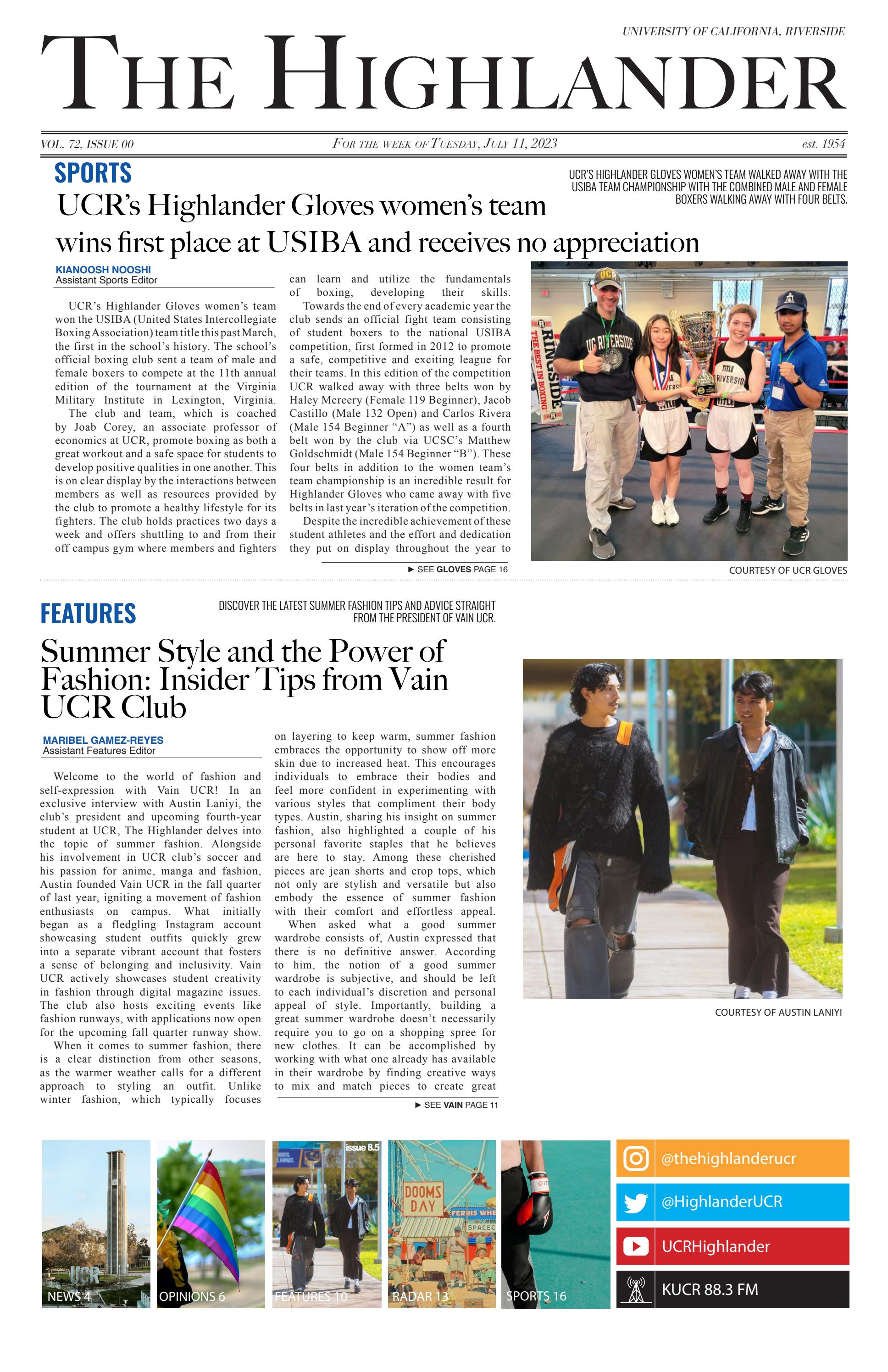 Vol. 72, Issue 00 by The Highlander- UCR - Issuu