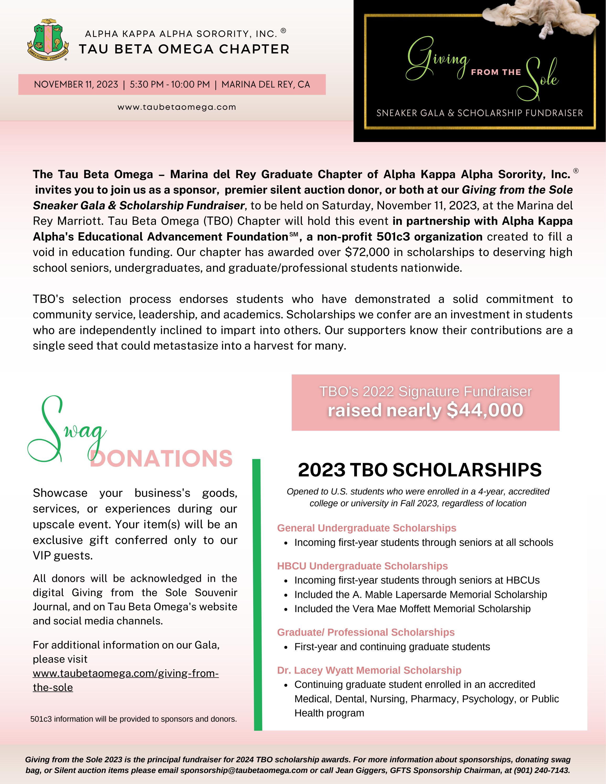 2023 GFTS Swag Donations Brief by Alpha Kappa Alpha TBO Chapter - Issuu
