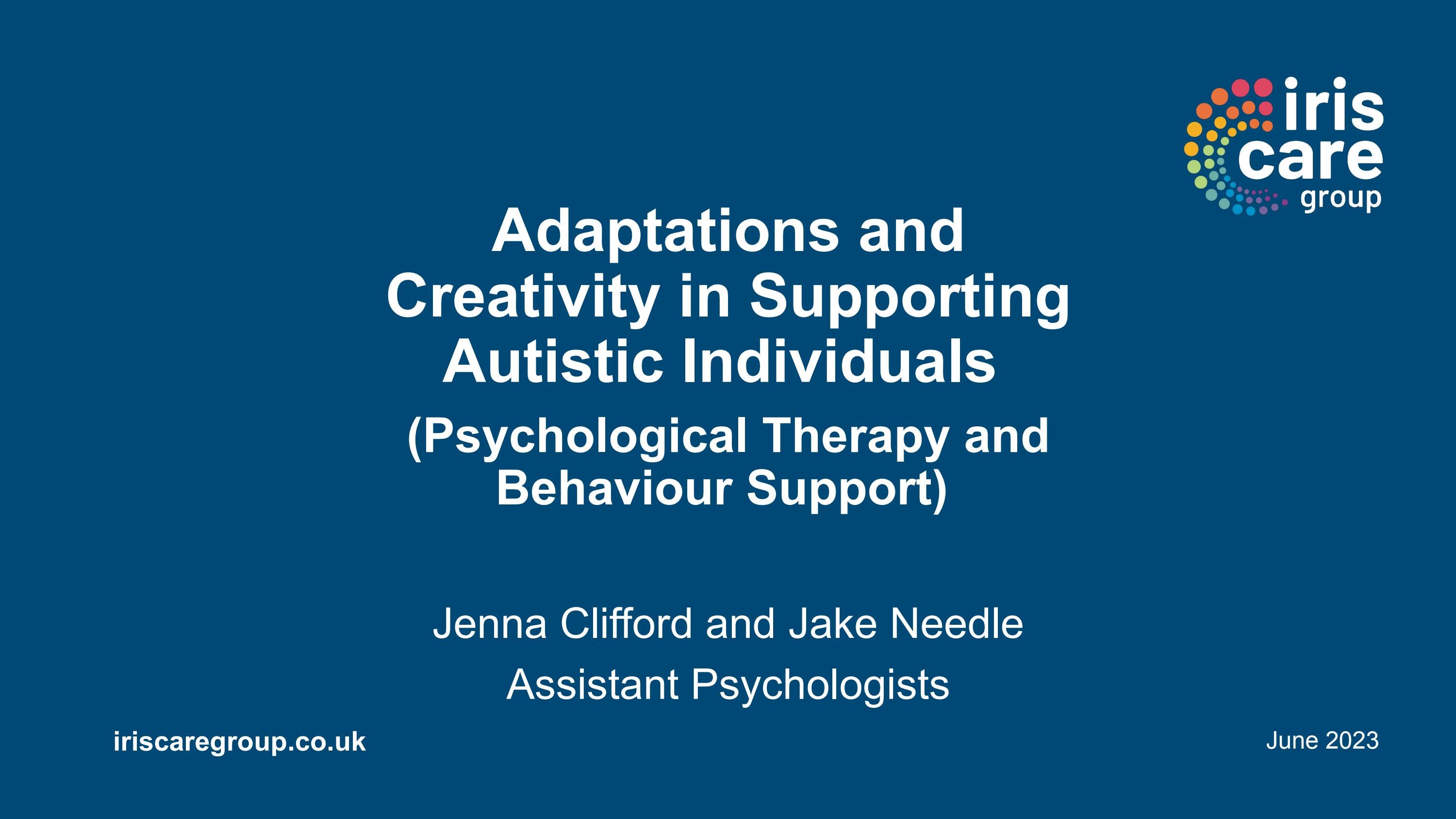 Bringing creativity to autistic support psychological therapy and ...