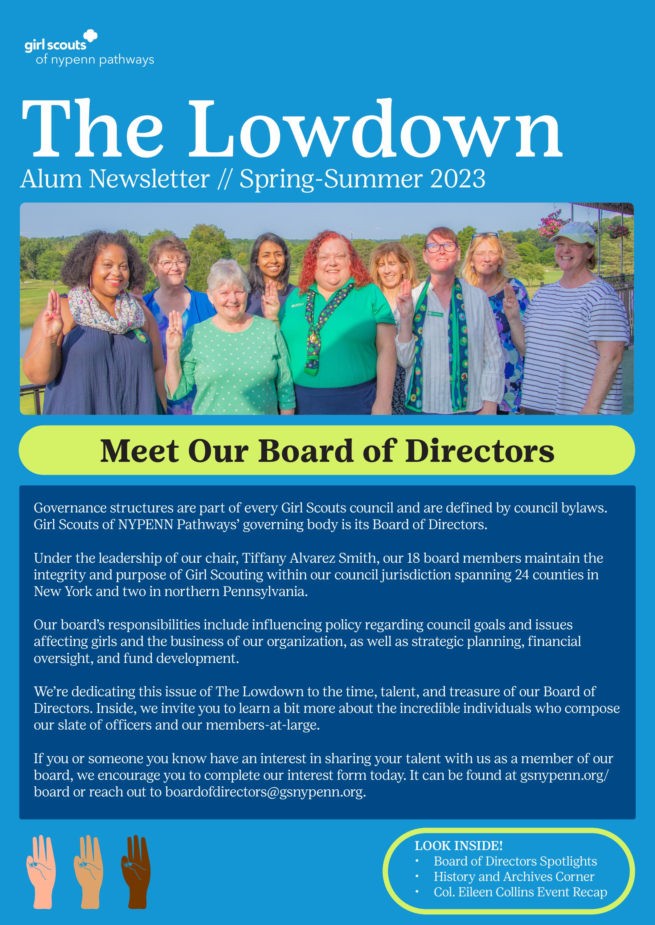 The Lowdown Alum Newsletter // Spring-Summer 2023 by Girl Scouts of NYPENN Pathways - Issuu