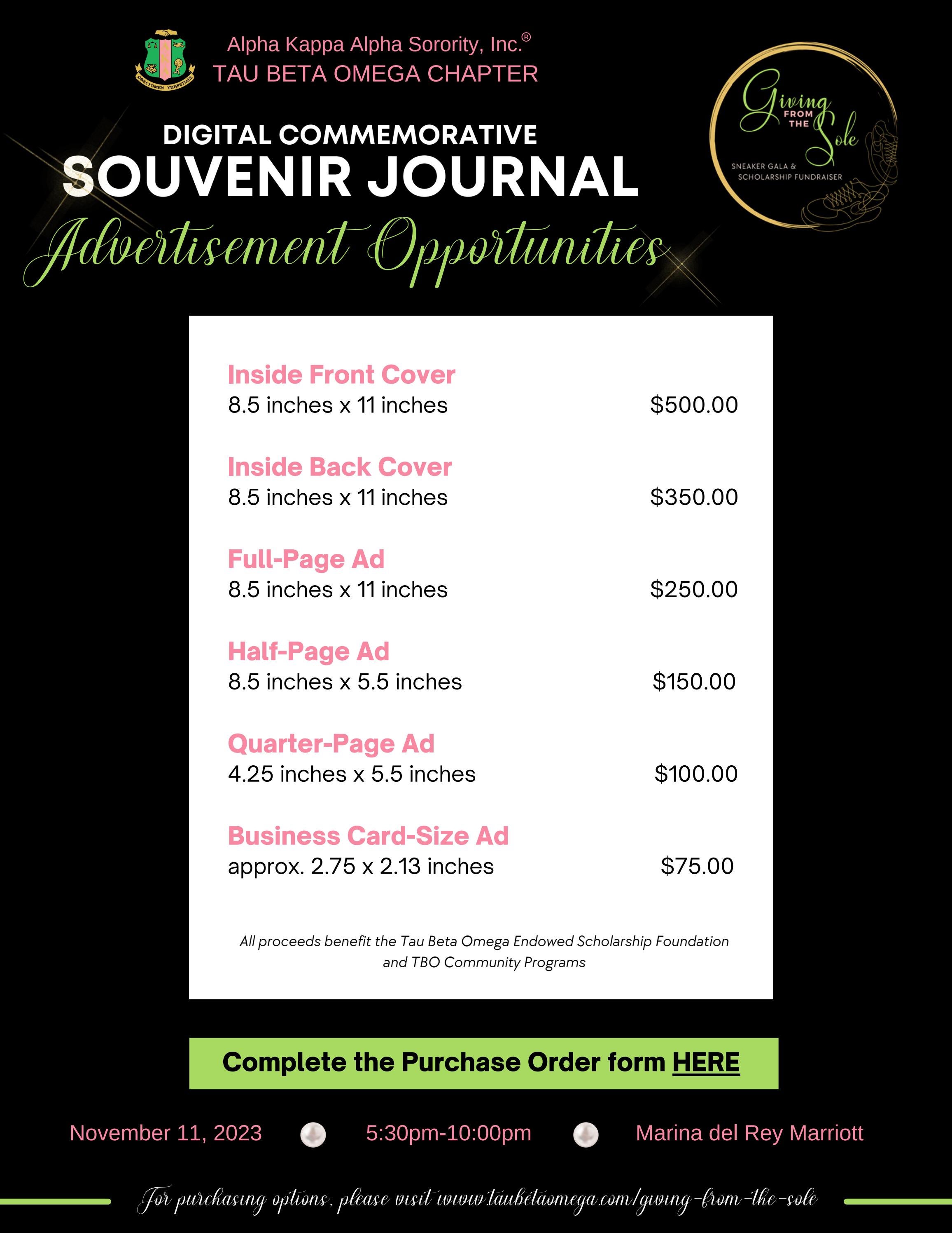 2023 Giving from the Sole Souvenir Journal Ad Options by Alpha Kappa ...